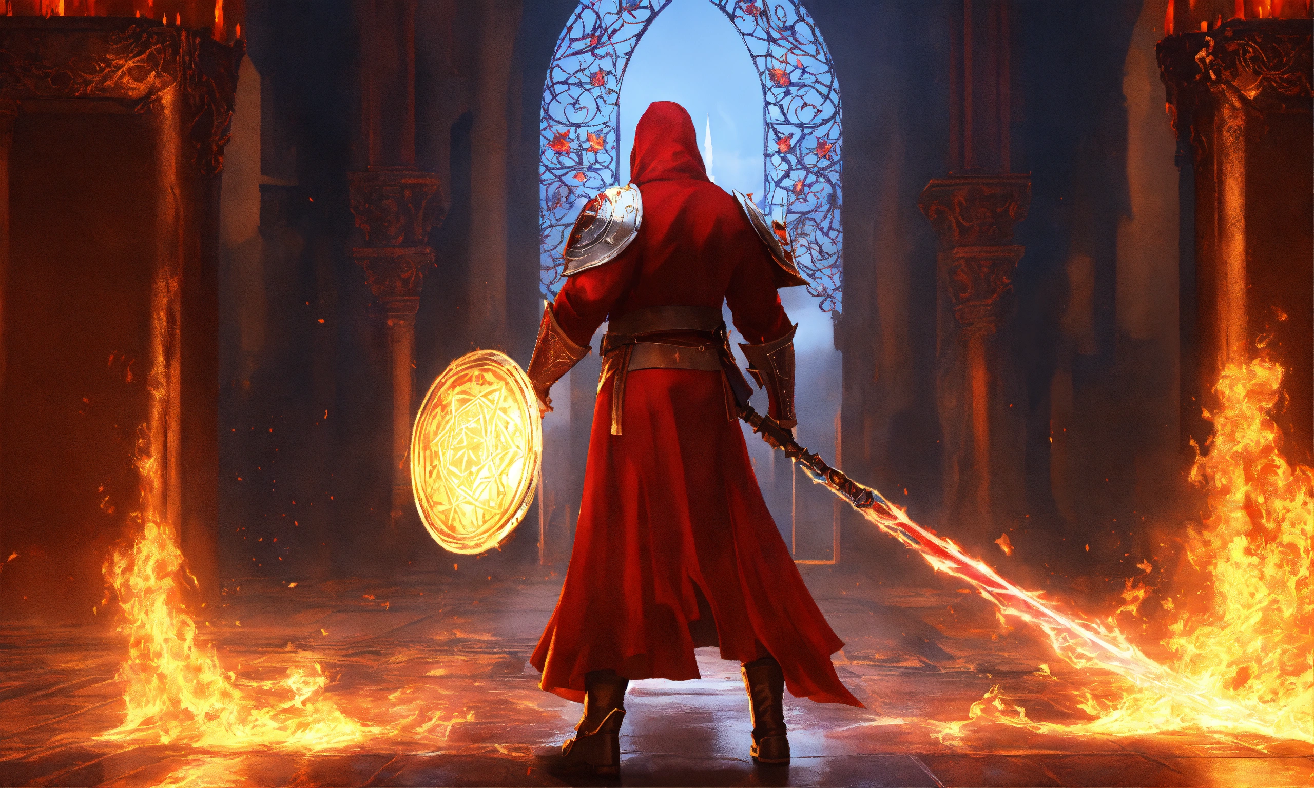 Lexica - Fire shield, shield made of flames, magical shield, magical ...