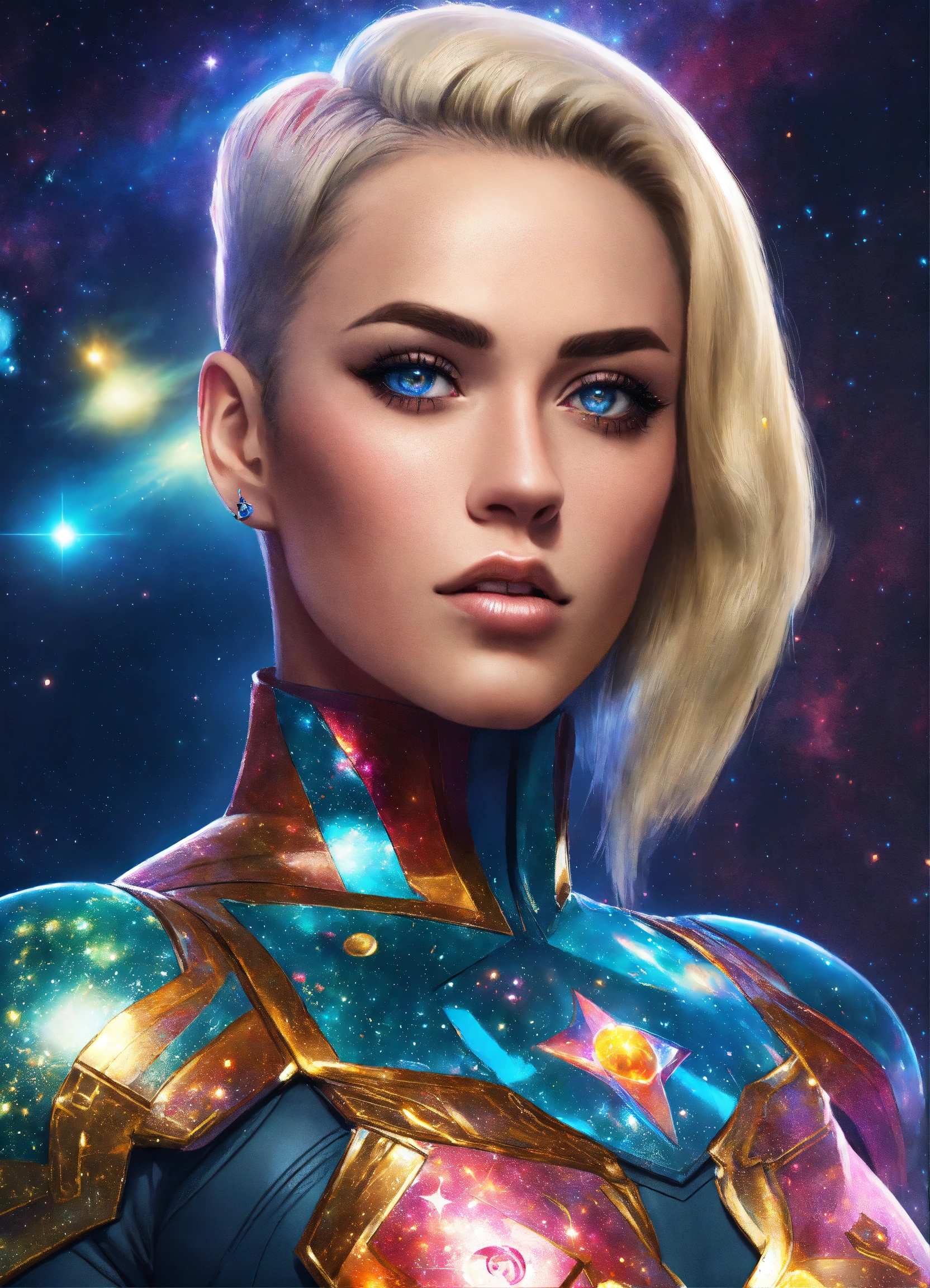 Lexica - Beautiful villain with platine blonde short hair, katy perry ...