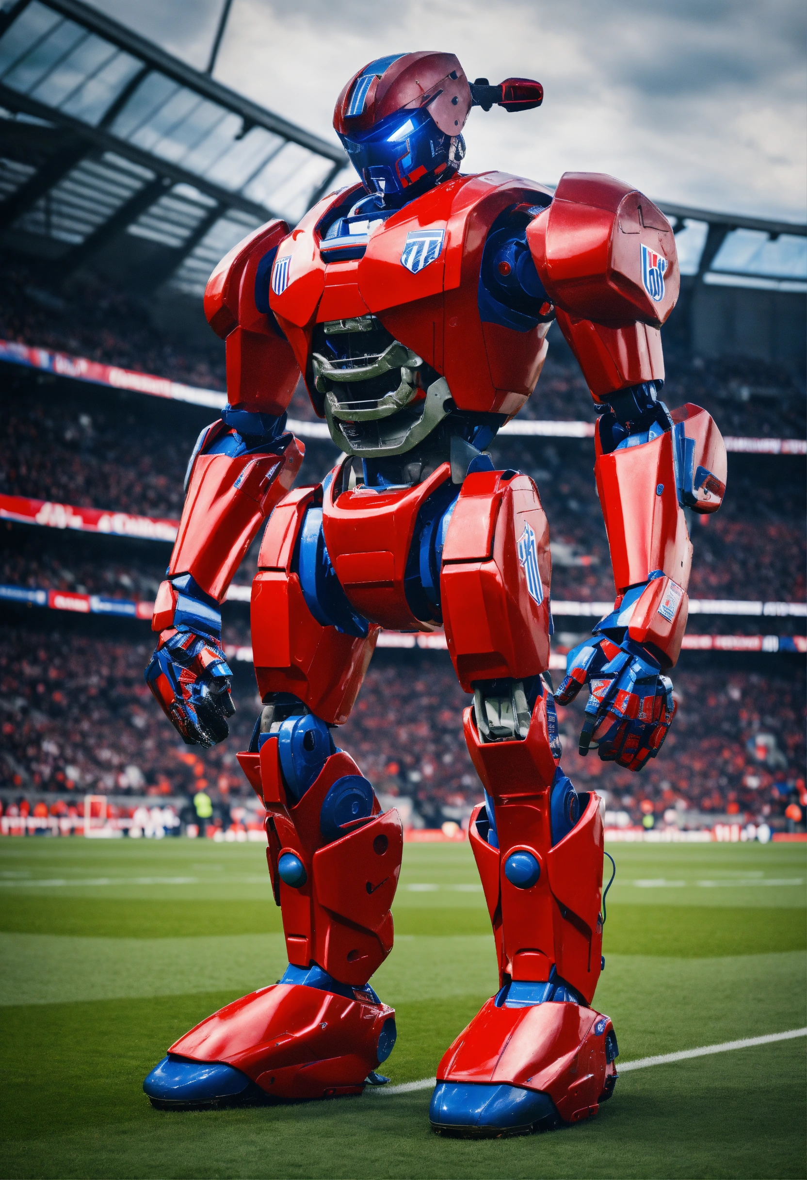 Lexica - A futuristic giant robot football player whit atletico de ...