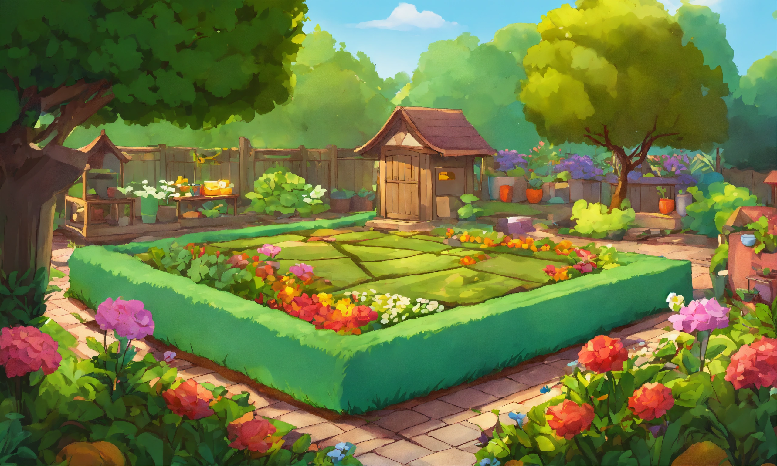 Lexica - Cartoon big garden
