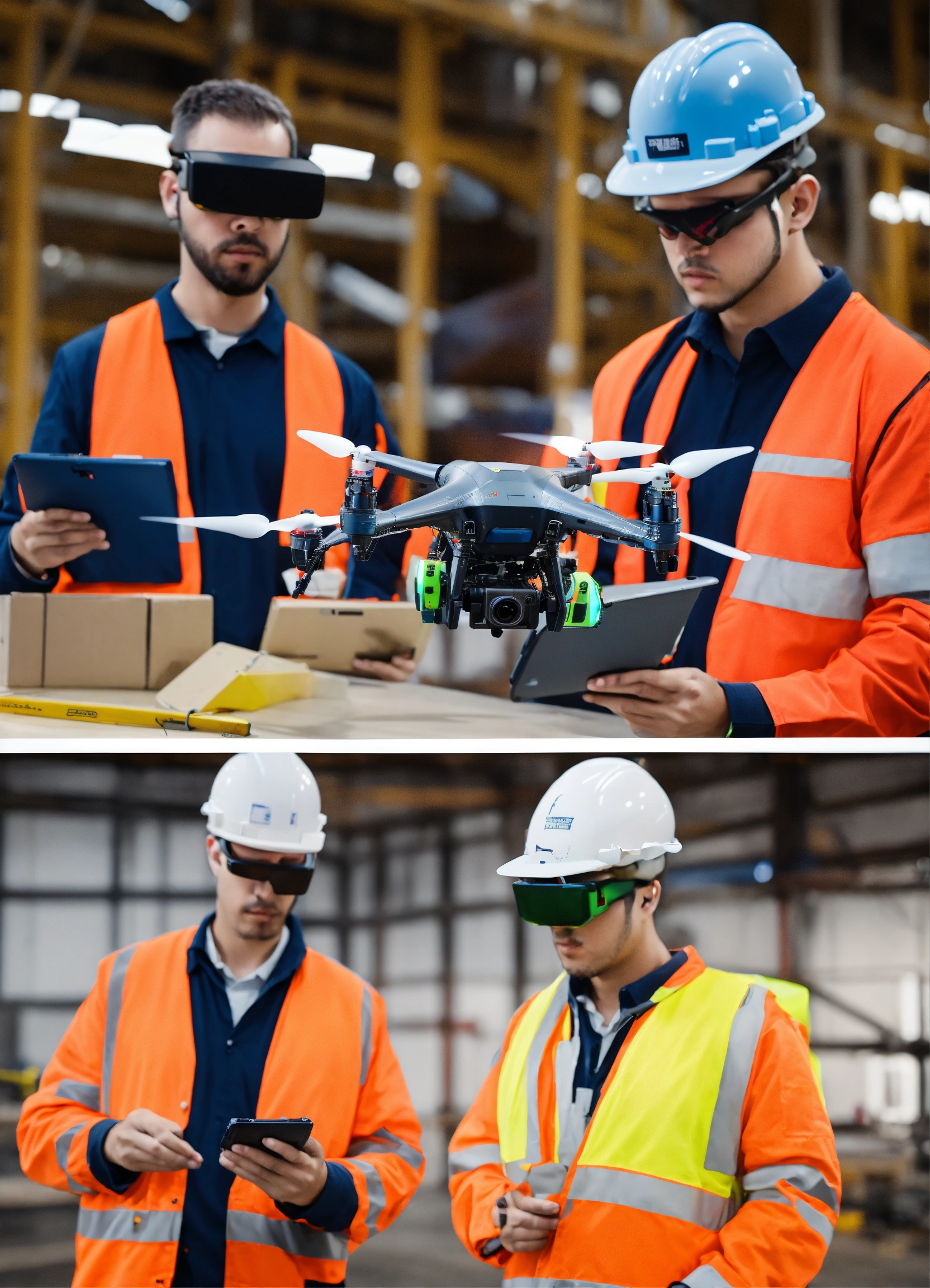 Lexica - "laborers using 3D augmented reality glasses for danger ...