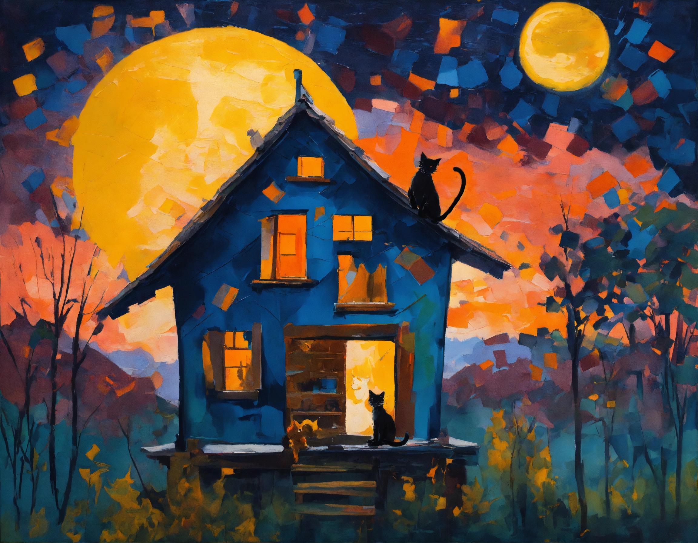 Lexica - Painting in the style of abstract expressionism with three ...