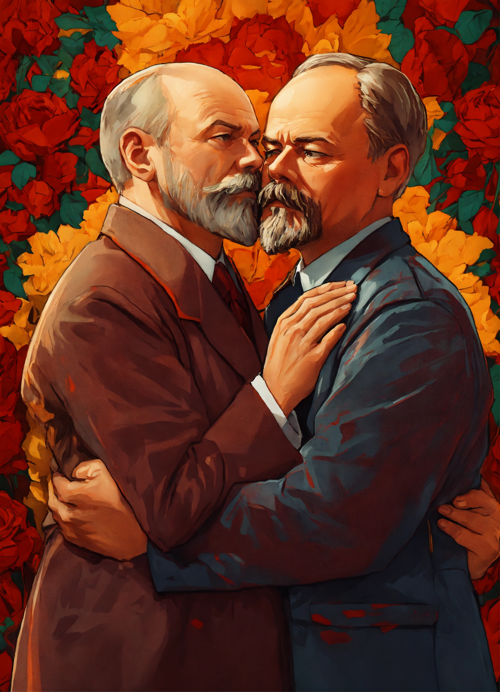 Lexica - Illustration Vladimir Lenin hugging Leon Trotsky. super ...