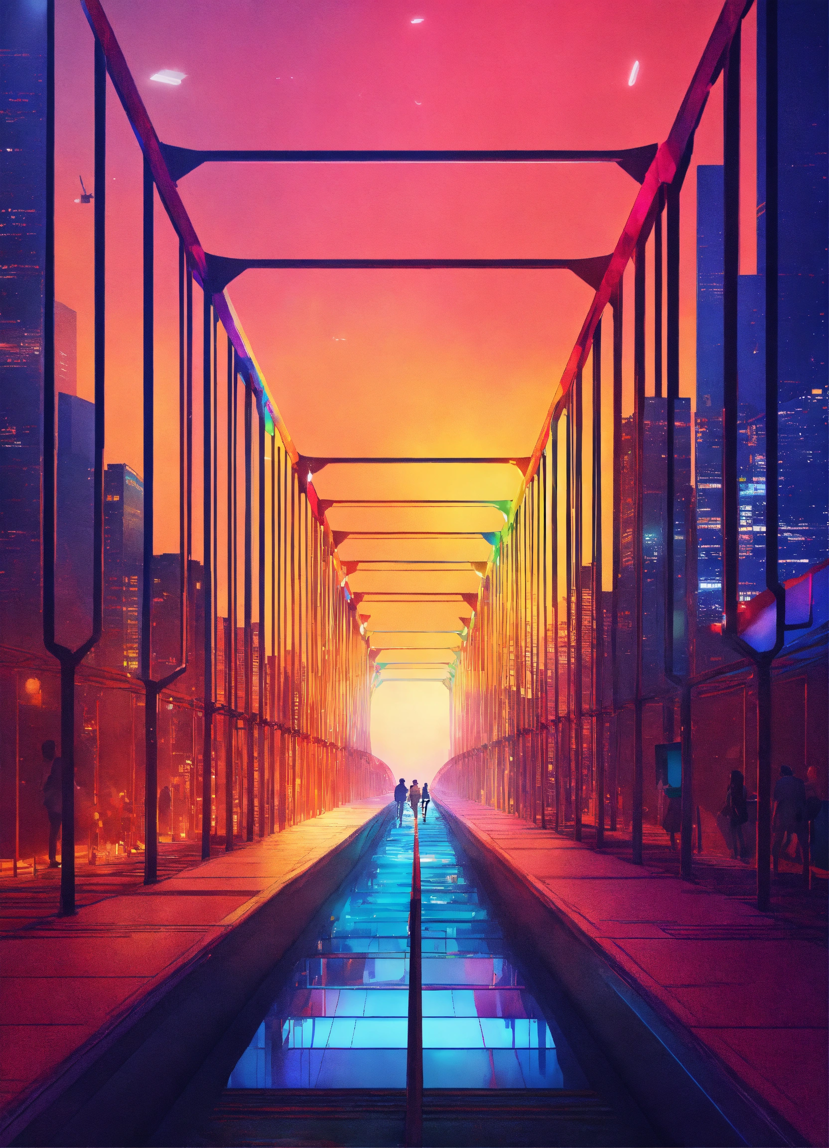 Lexica - Visualize a futuristic bridge, symbolizing connectivity and ...