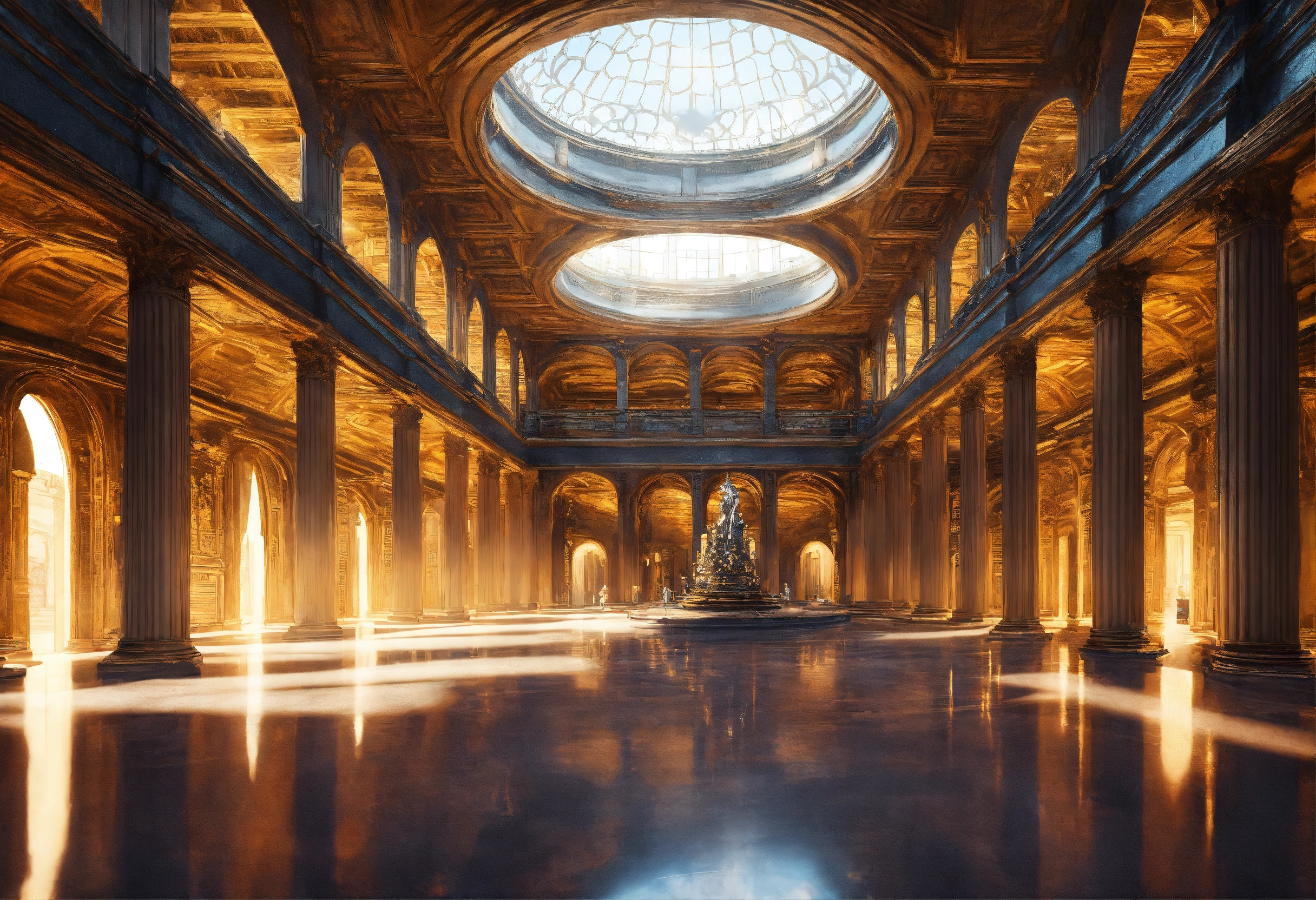 Lexica - Gigantic futuristic palace hall inspired by the roman empire ...