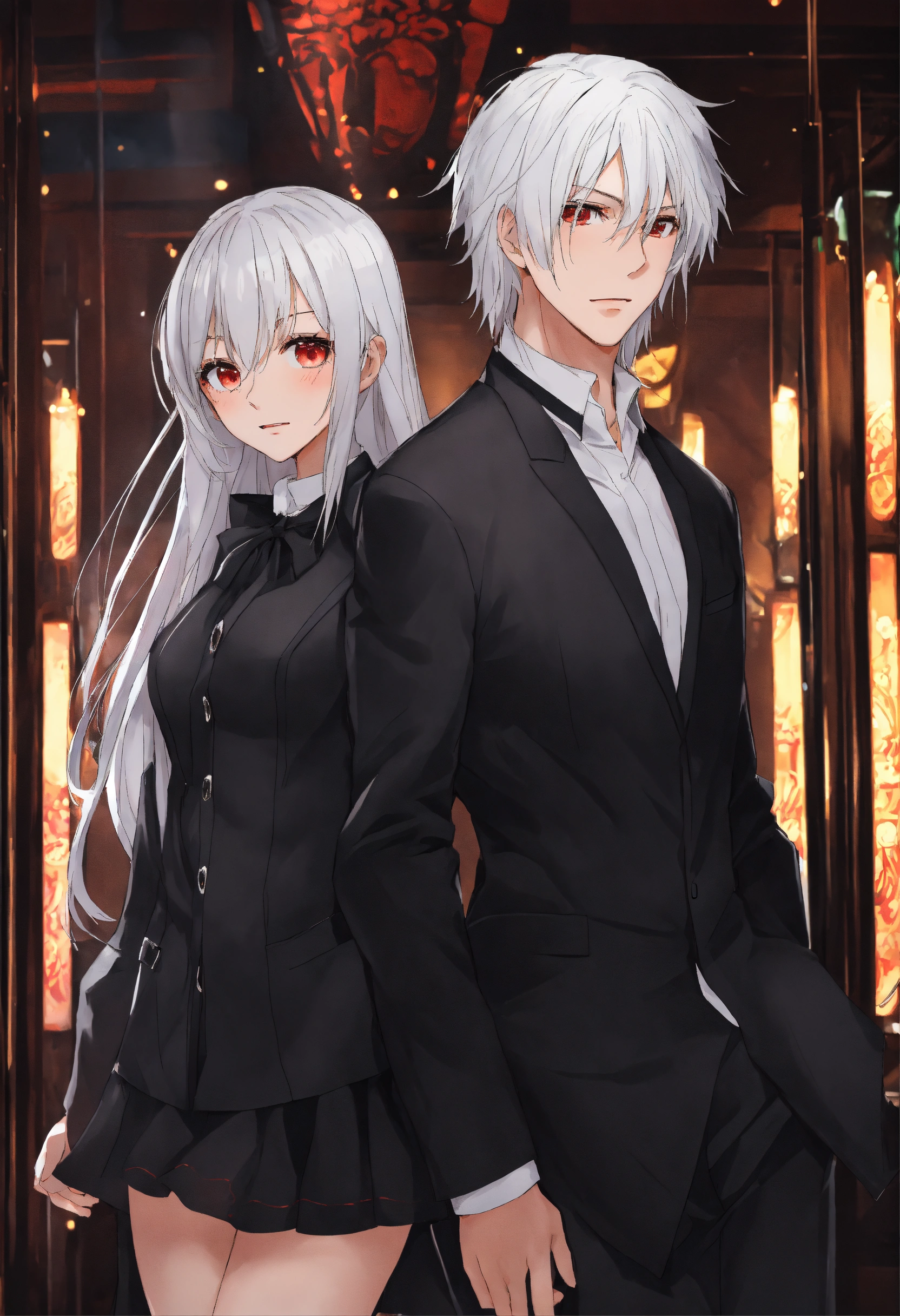 Lexica - Guy and girl 20 years old. twins. The girl has white long ...