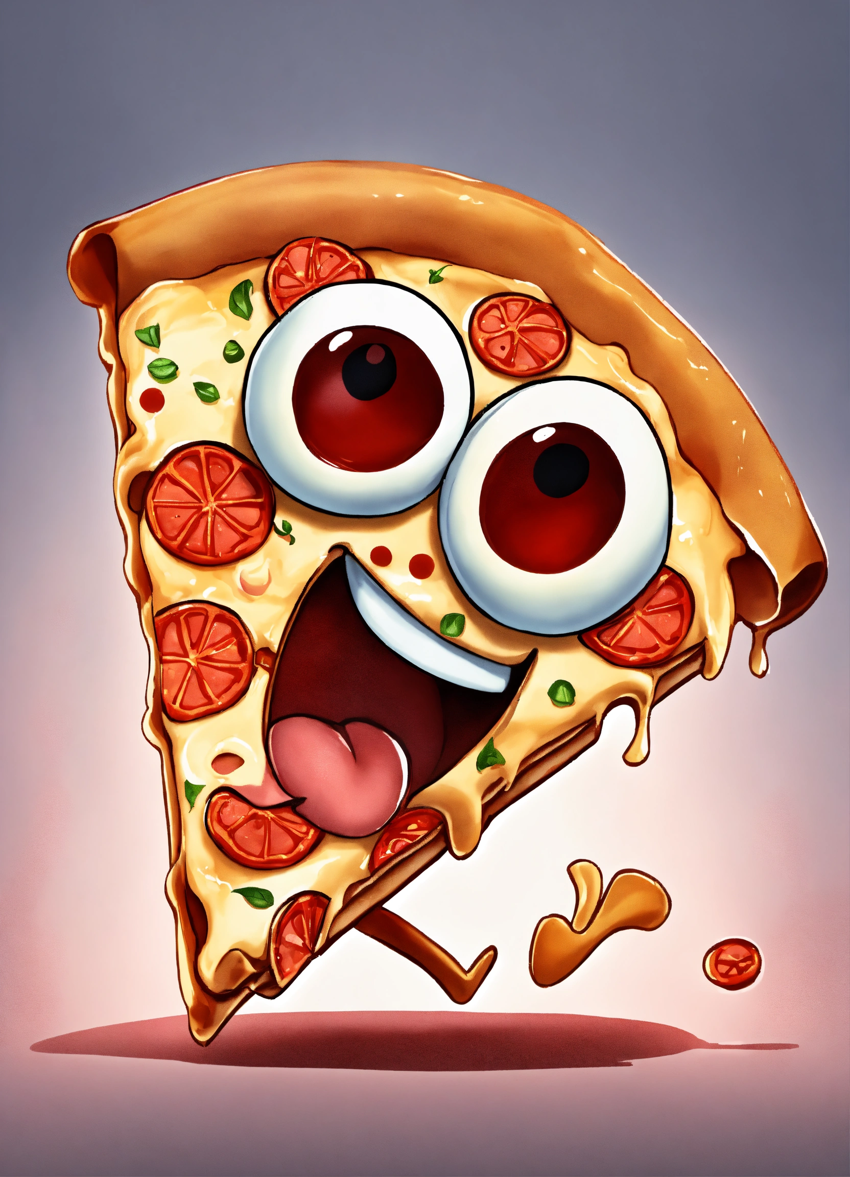 Lexica - Slice of CARTOON STYLE animated pizza that looks pretty and ...