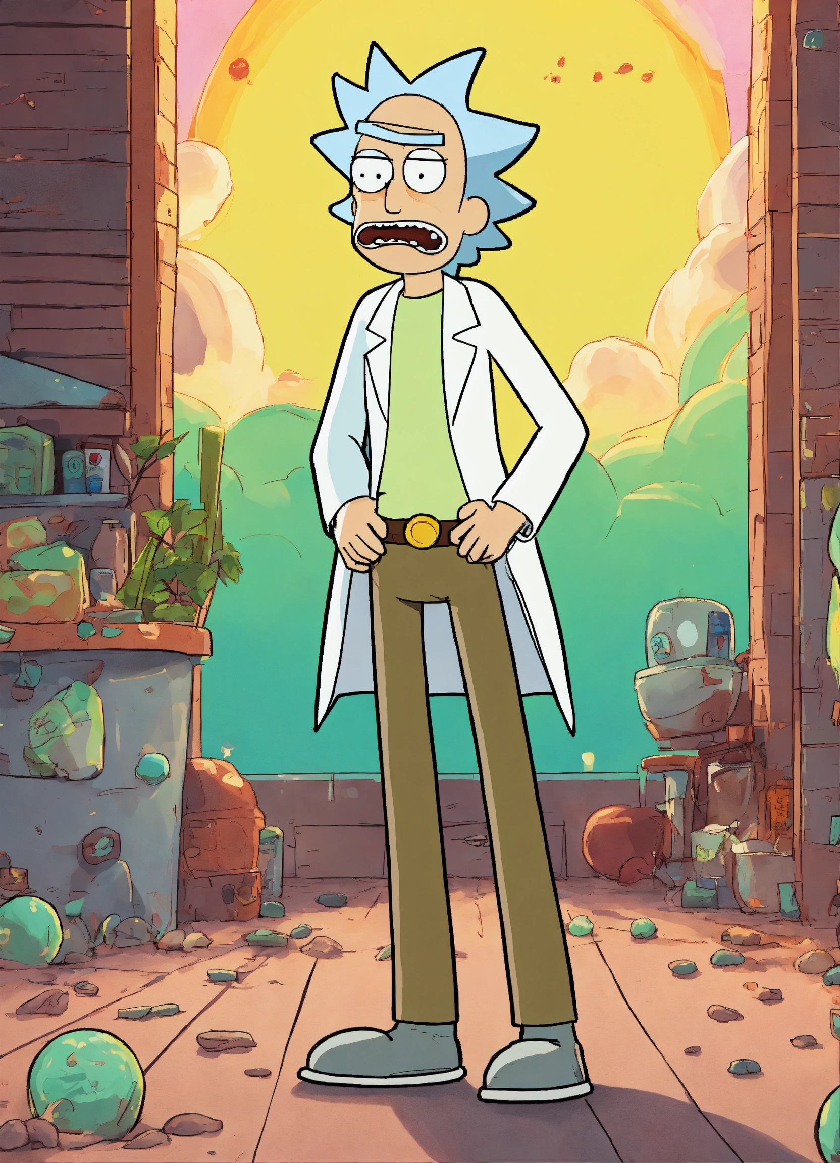 Lexica - Cute man , style from Rick and Morty carton