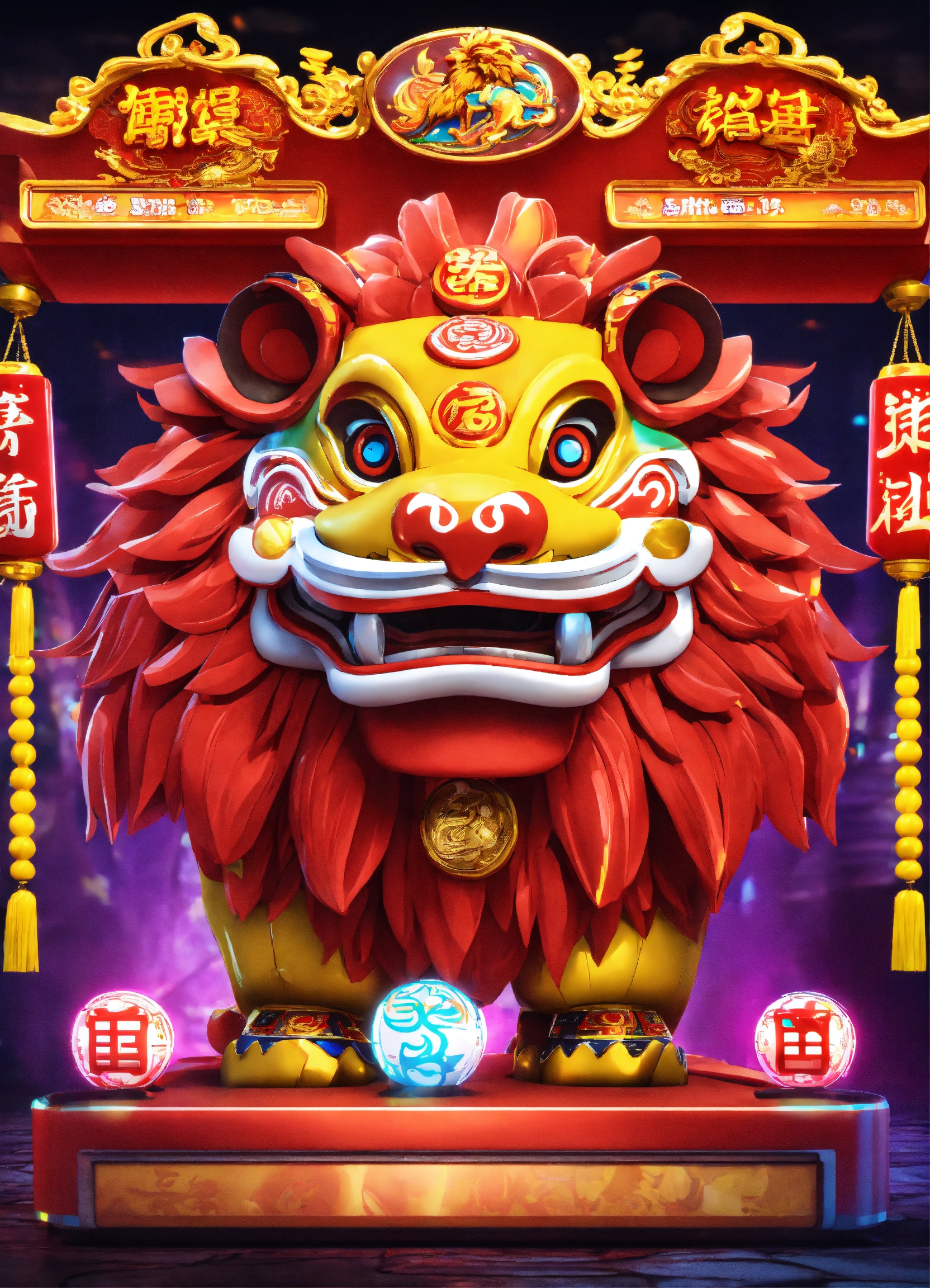 Lexica - 3D lion dance slot machine future