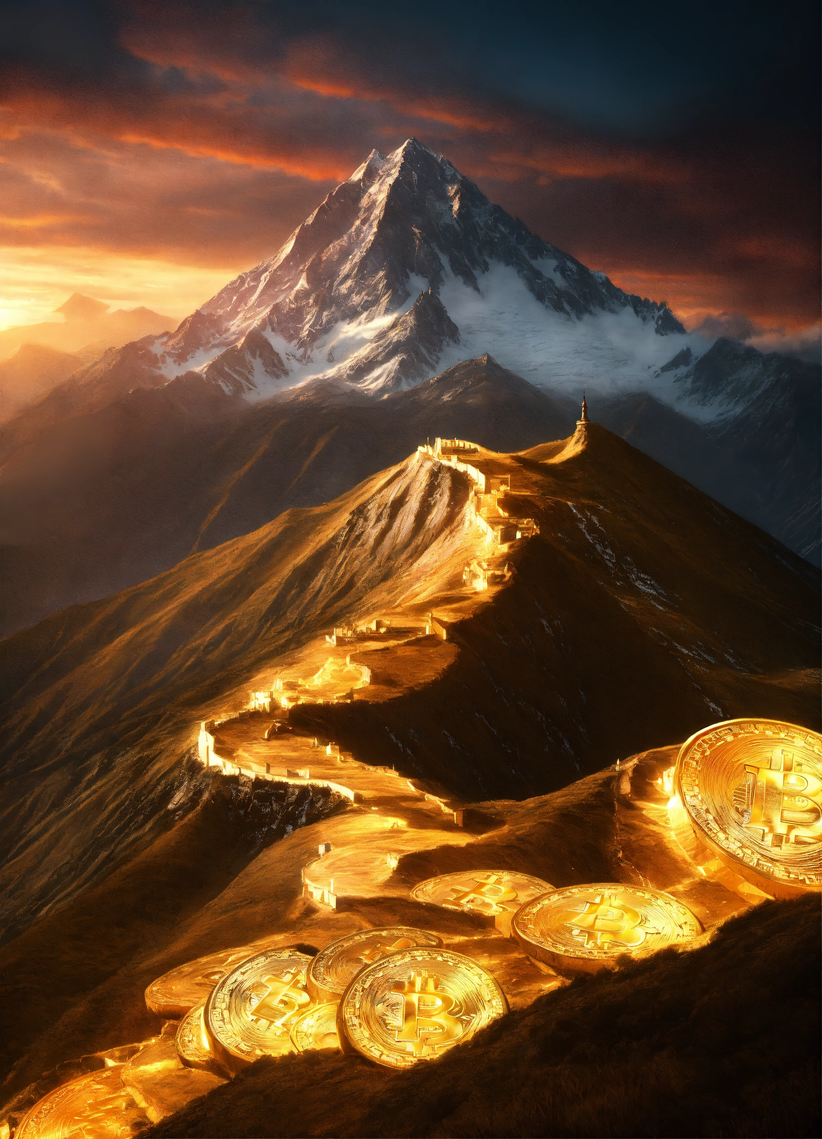 Lexica - Mountain in the shape of Bitcoin, landscape , canon EOS 5D ...
