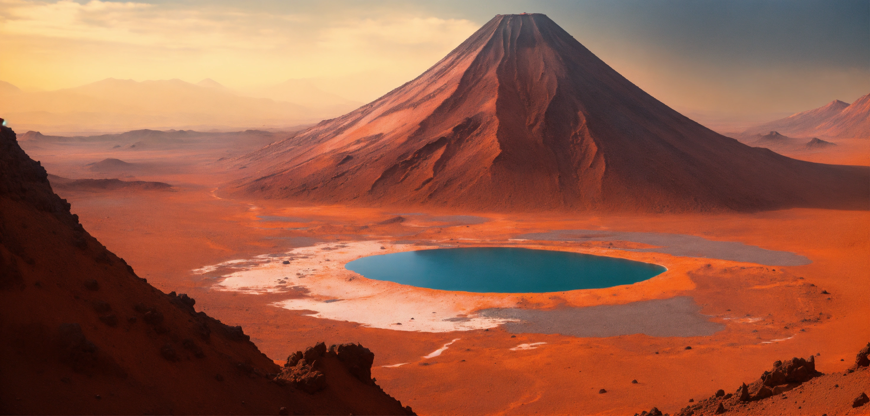 Lexica - Volcanic mountain on Mars full of rivers, Impressionism, Graffiti tags, minimalist ...