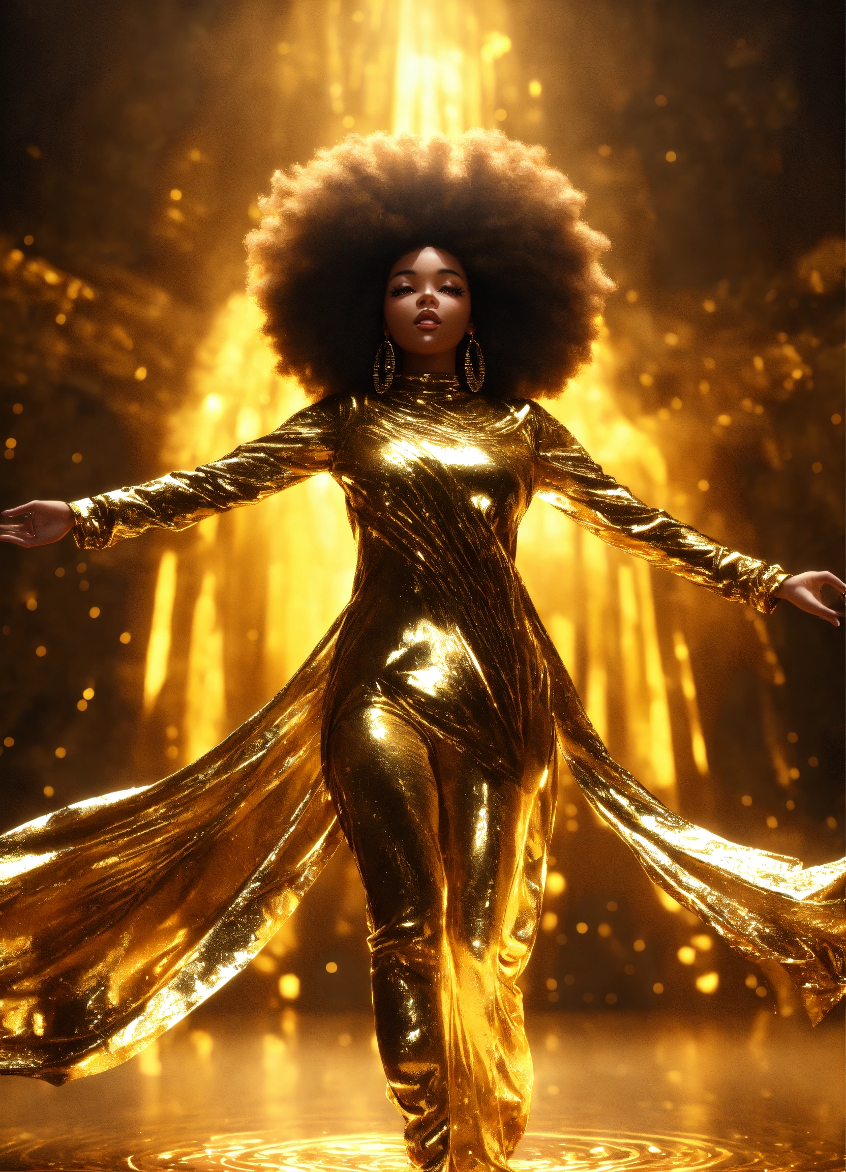 Lexica - 3d render of black woman with afro, full body shot, standing ...