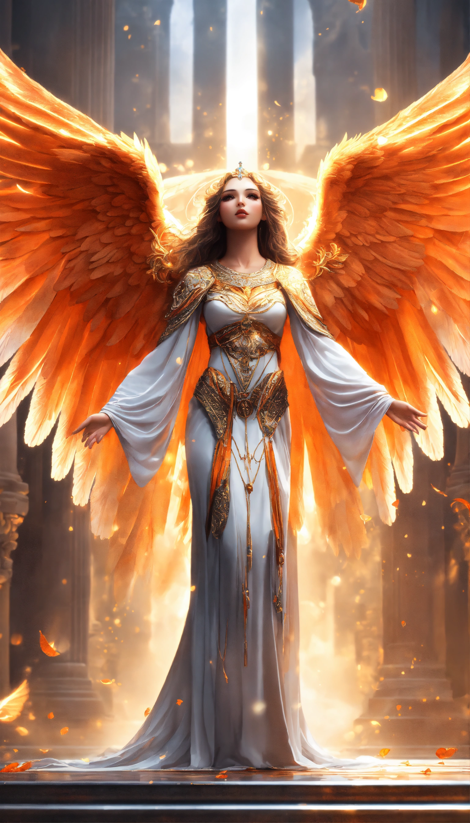 Lexica - Beautiful and perfect angel woman with large, detailed and ...