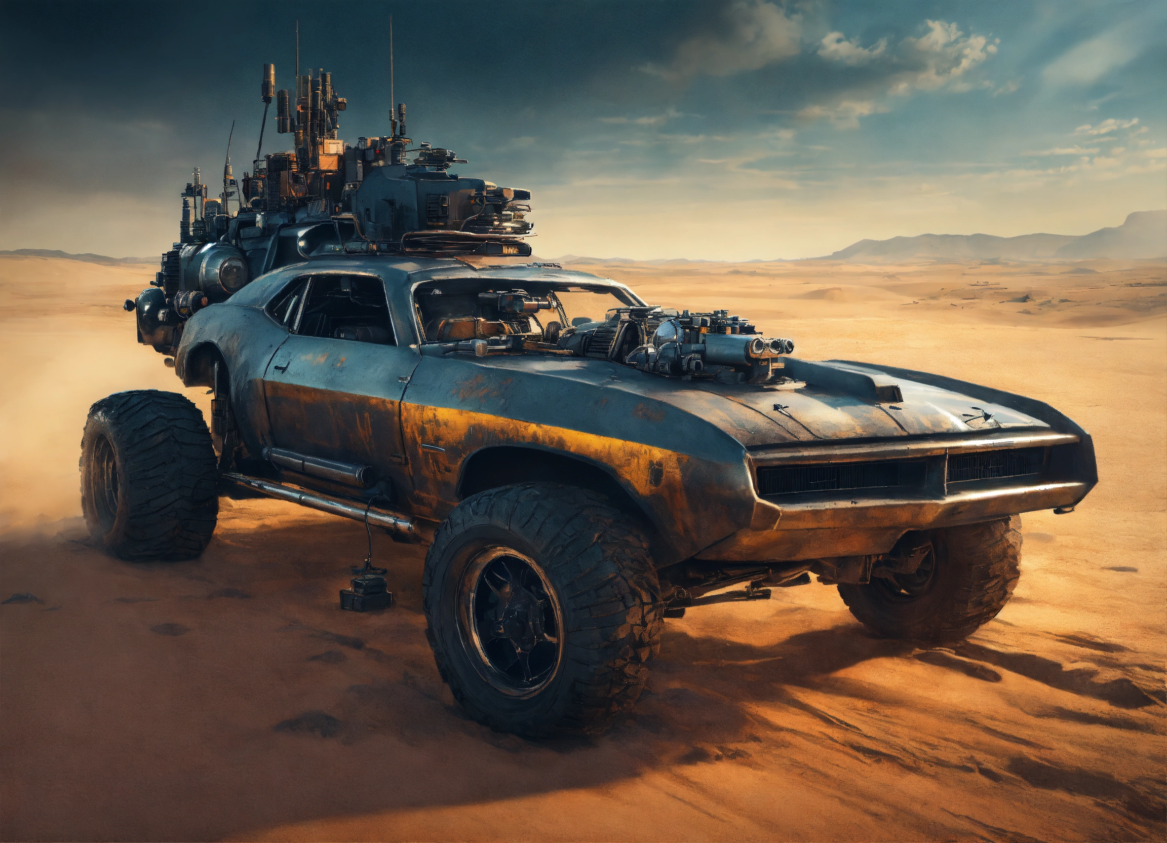 Lexica - Mad Max vehicle built Armour guns, trending on ArtStation ...