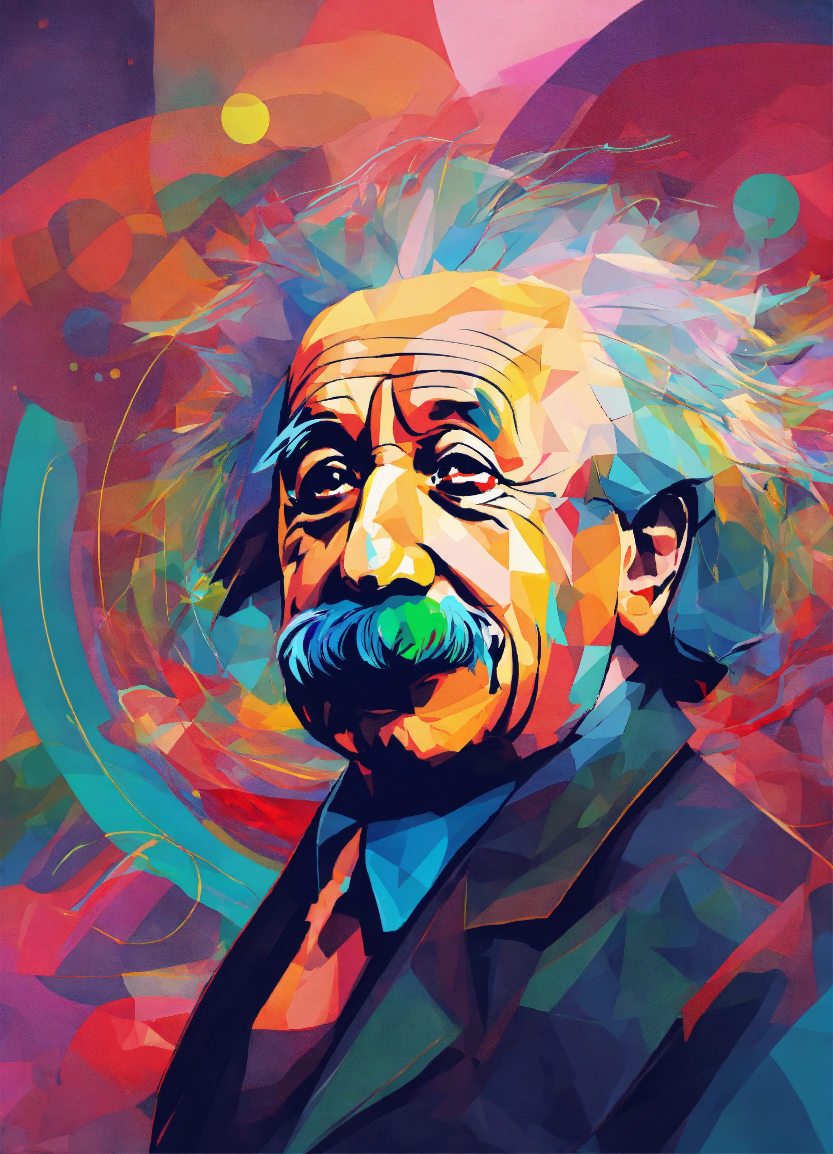 Lexica - Abstract Version of Einstein with His Tongue