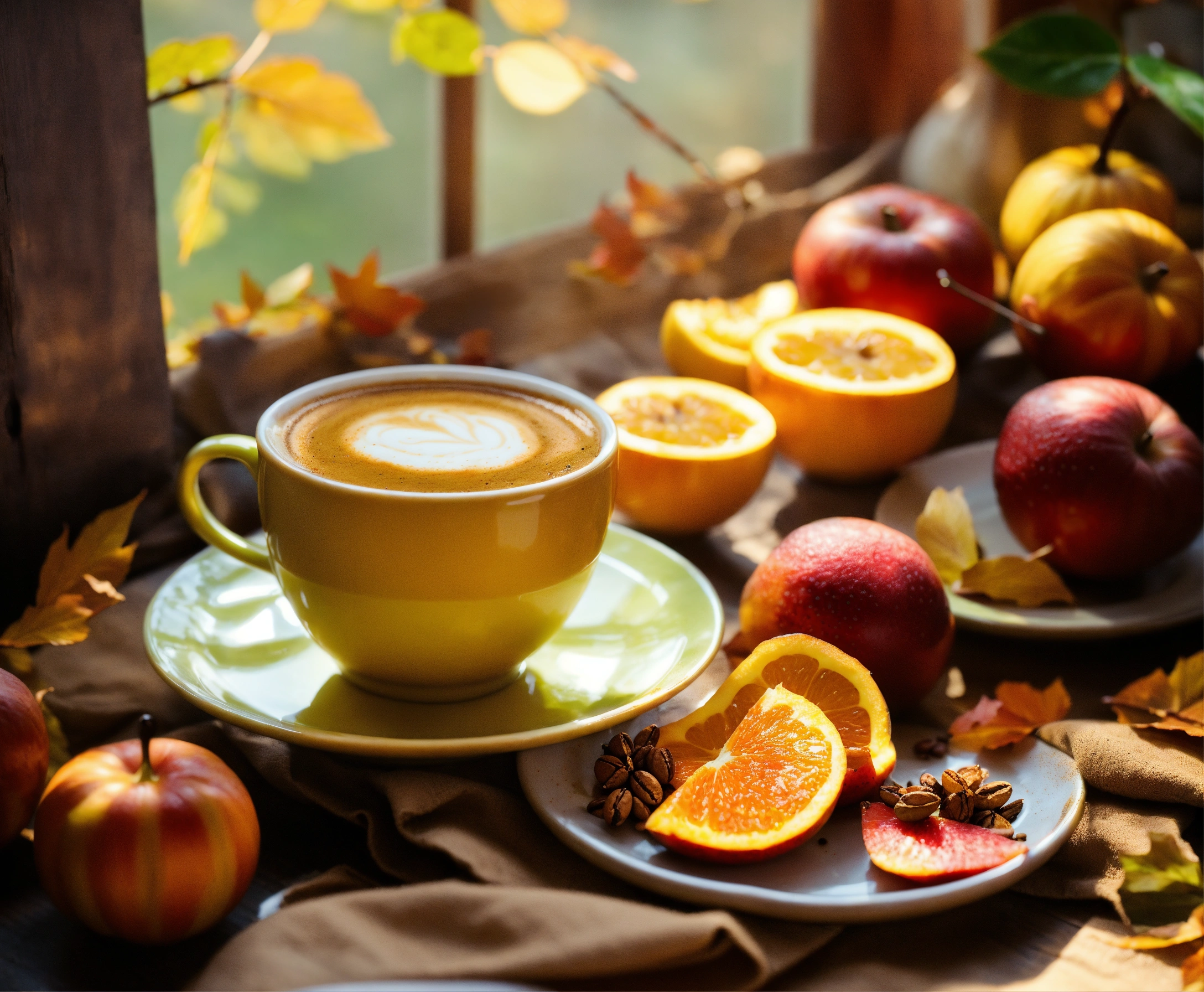 Lexica - Good morning breakfast table food fruits coffee tea on the ...