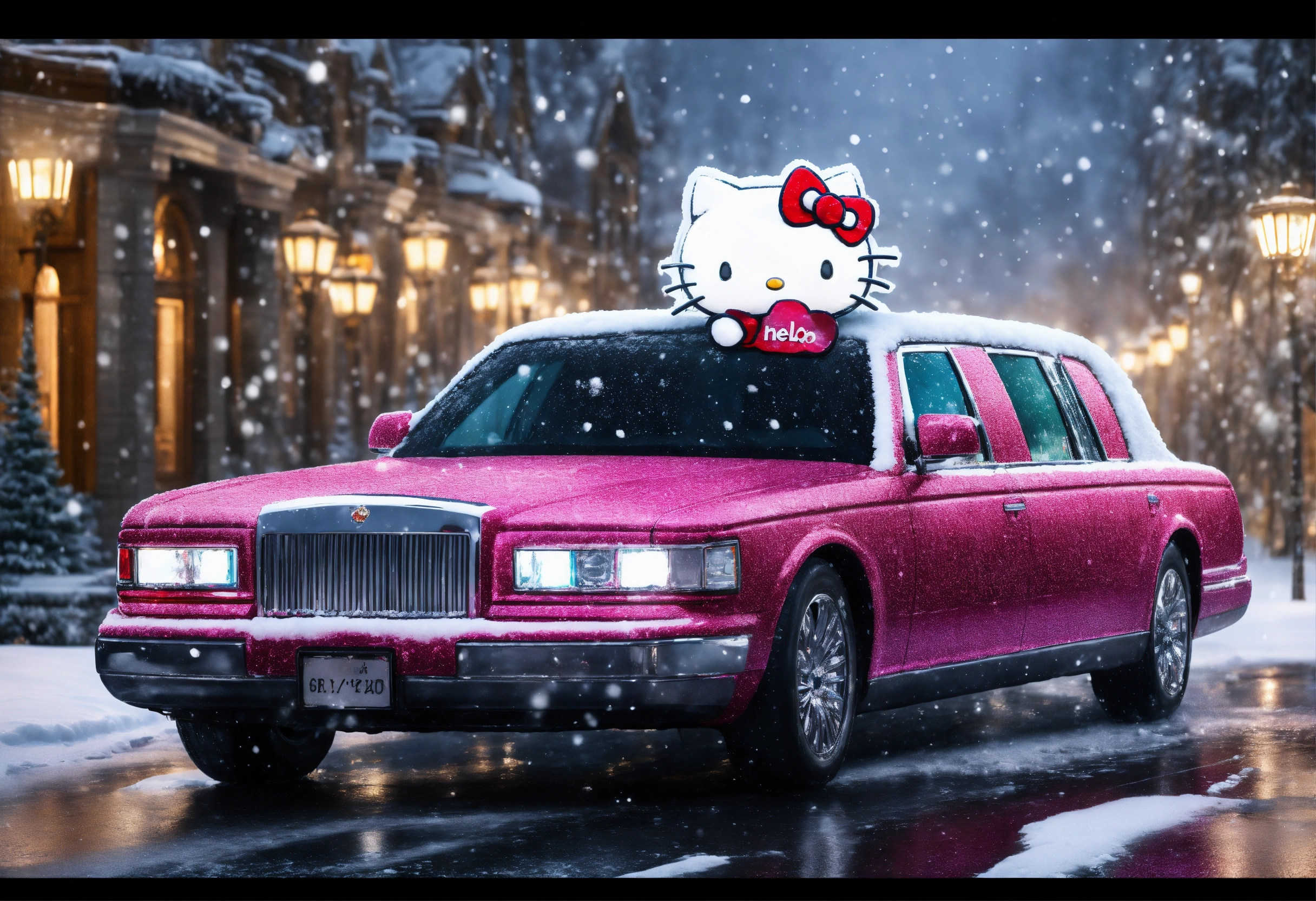 Lexica - Hello kitty dripping in crystals, luxury brands, standing in ...