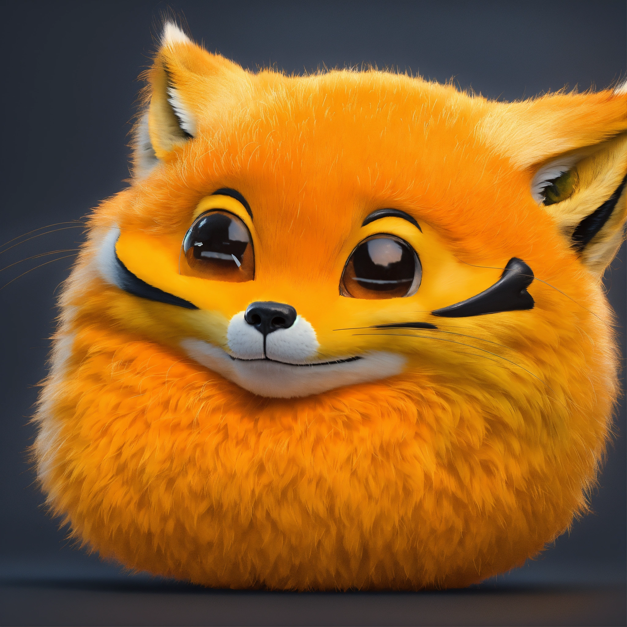 Lexica - Orange blob-like fox, masterpiece, best quality, cloudy gray ...