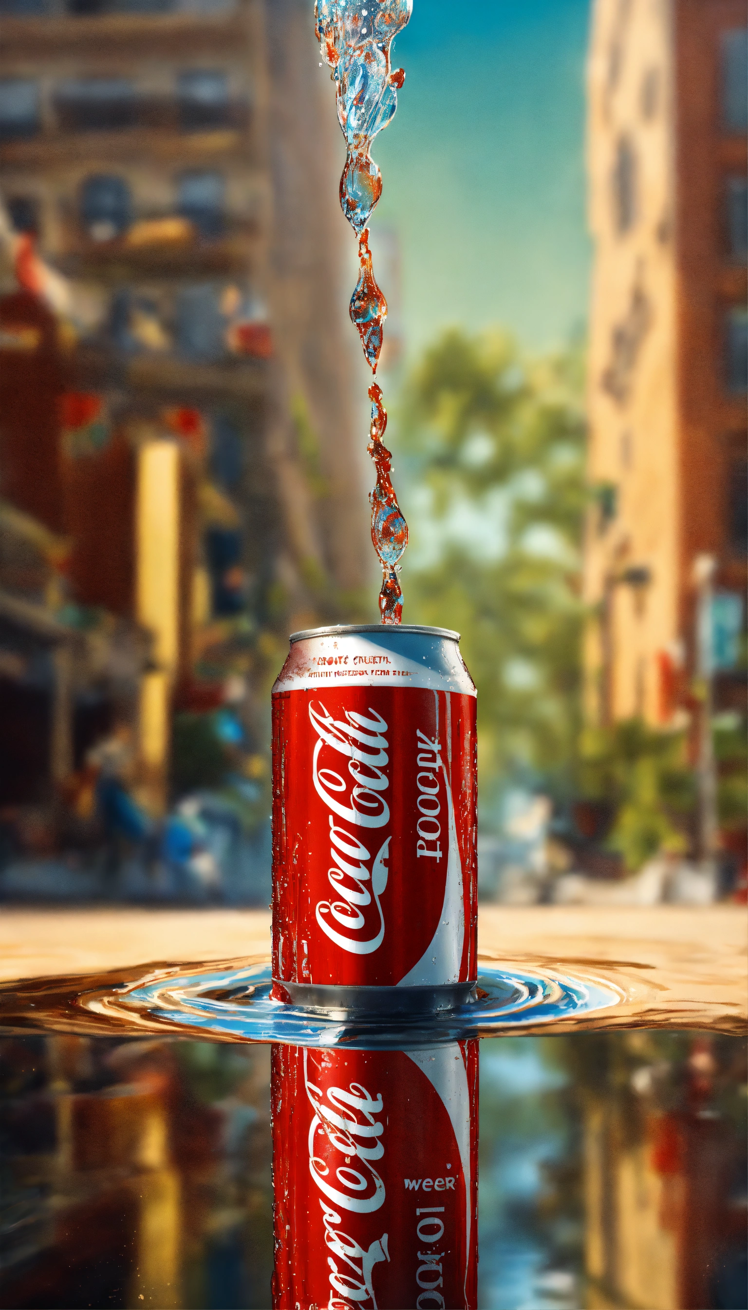 Lexica - Coca-Cola can, water mirror, art,photo realist