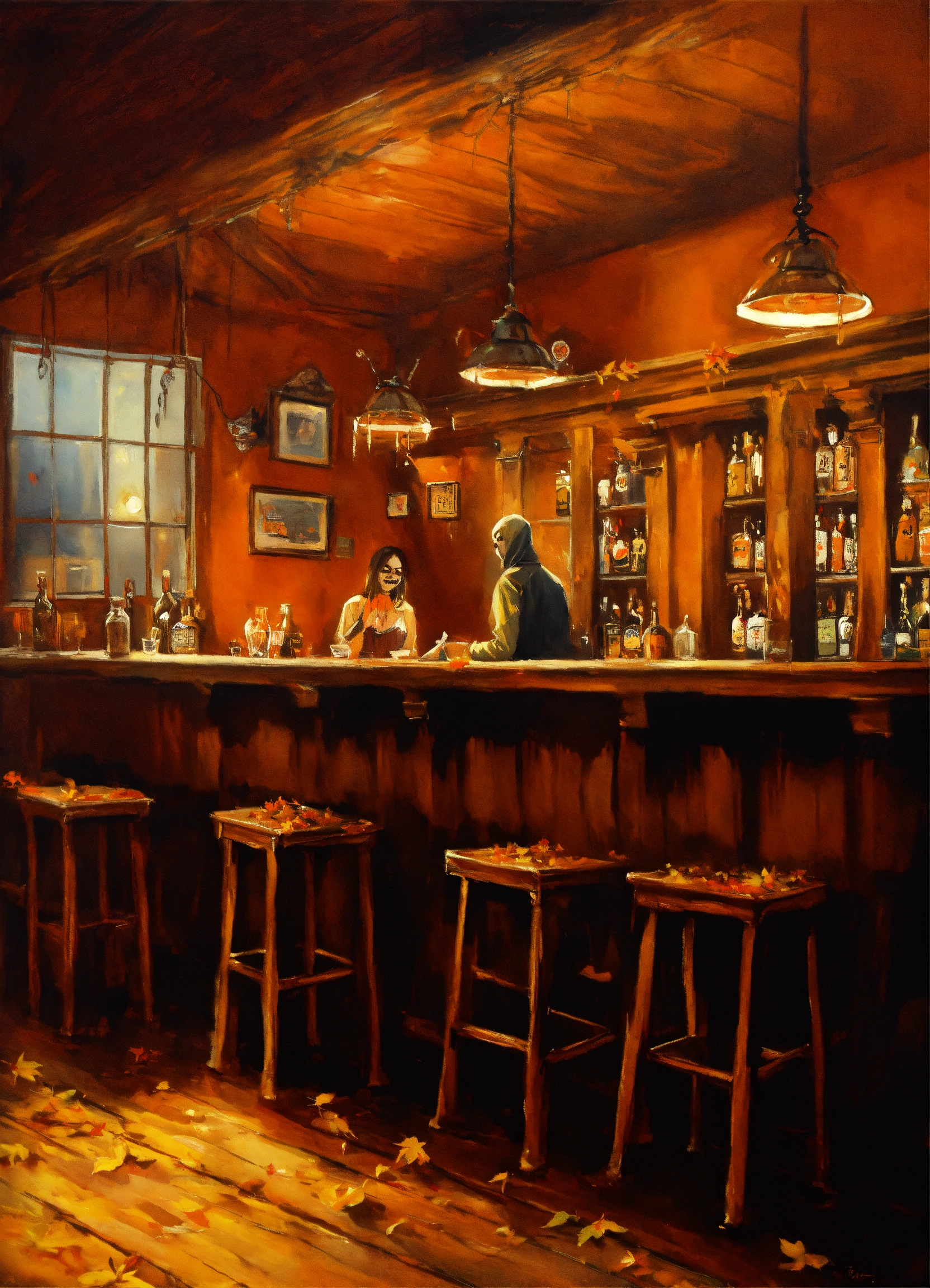 Lexica - Painting of a haunted bar during halloween. creep, spooky ...