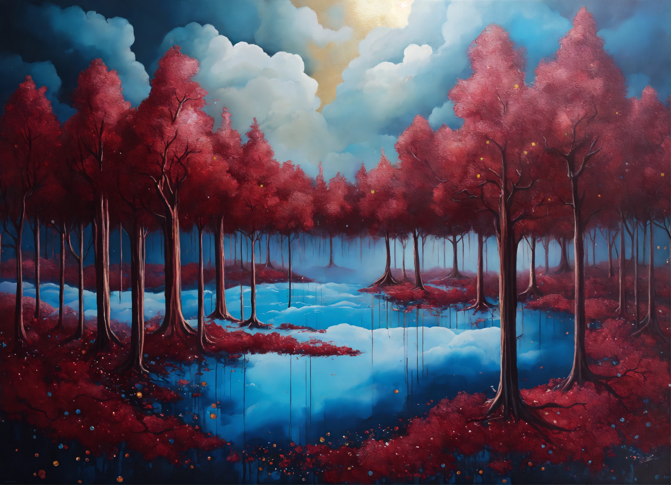 Lexica - Contemporary surreal abstract painting of a blue ethereal ...