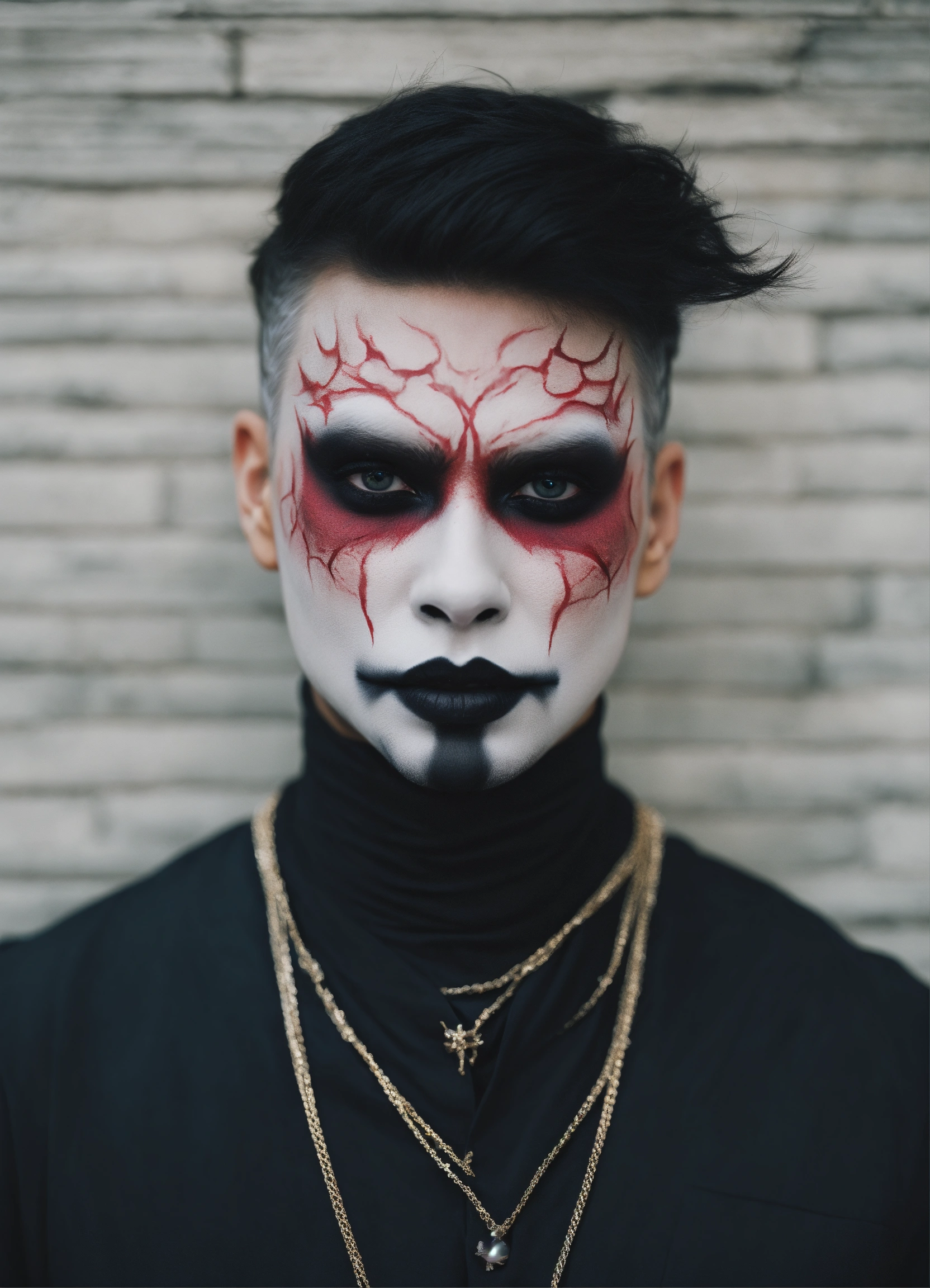 Lexica - Minimal White demonic makeup face male