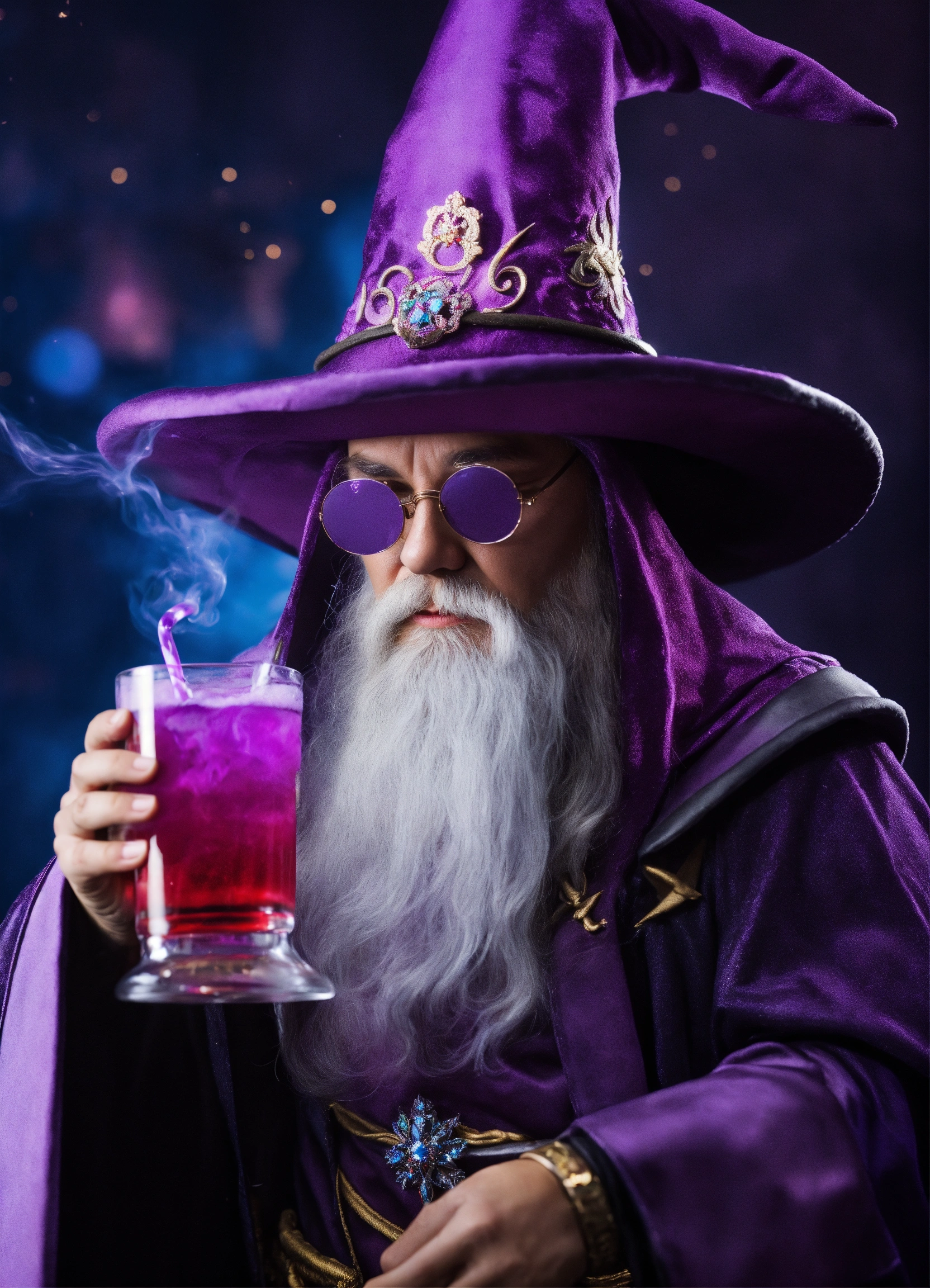 Lexica - Wizard holding a purple drink