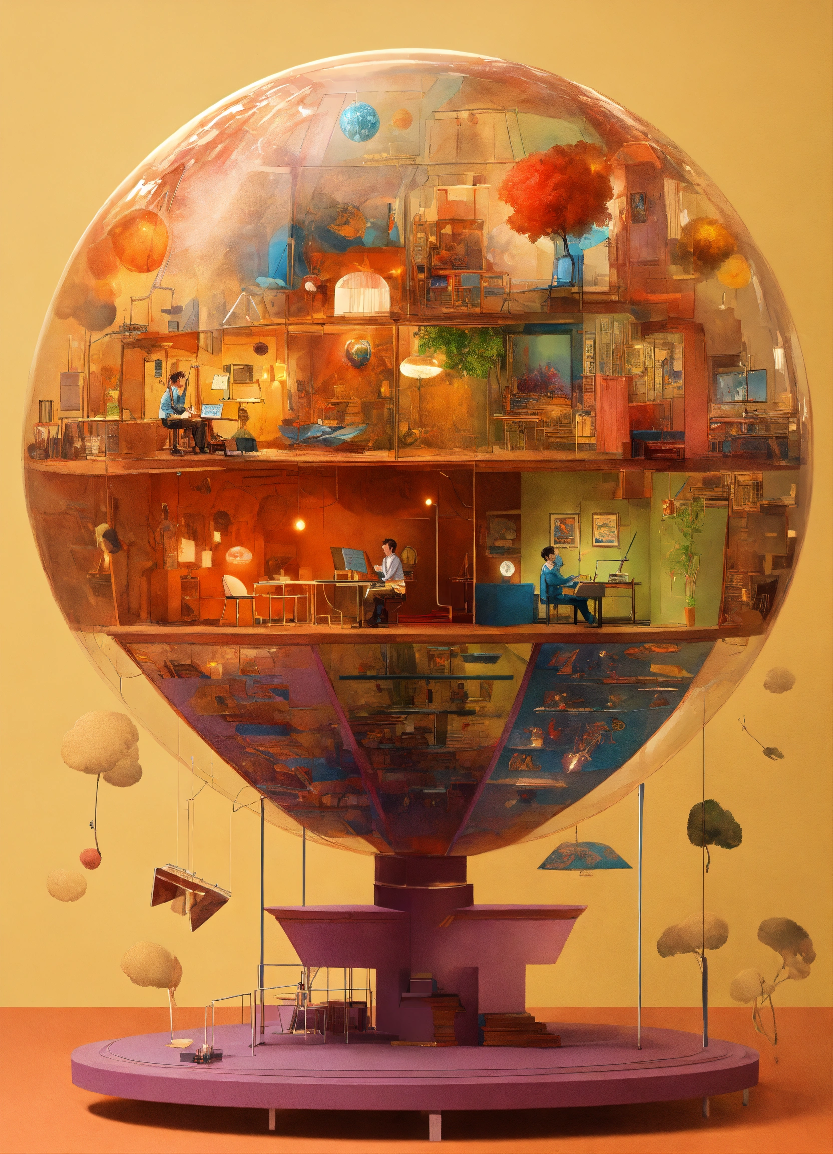 Lexica - Create an image depicting an imaginative indoor scene with a ...