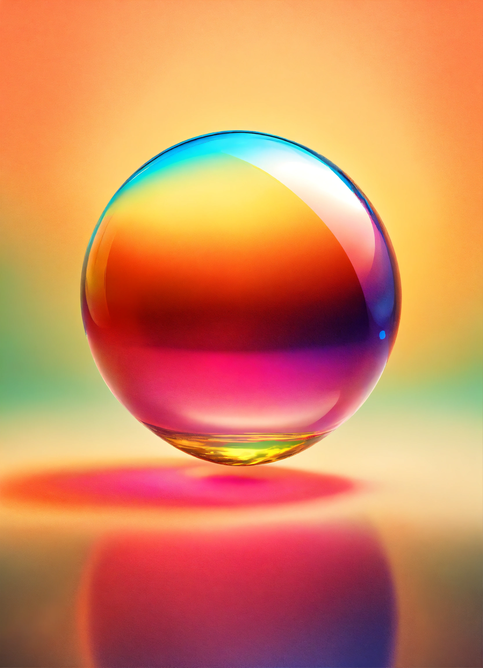 Lexica - A colorful shiny transparent realistic sphere object with a ...