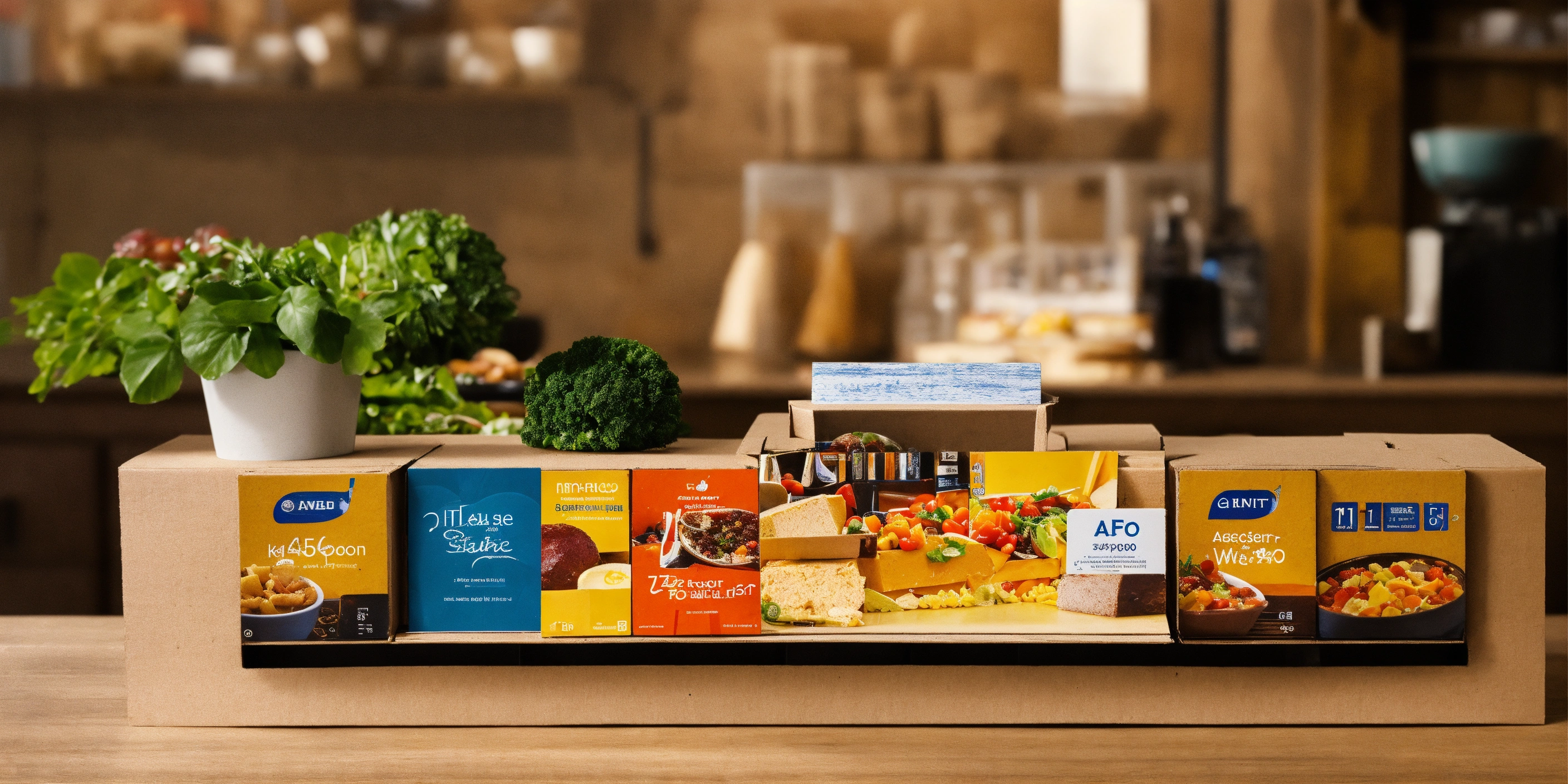 Lexica - Small counter display made of cardboard