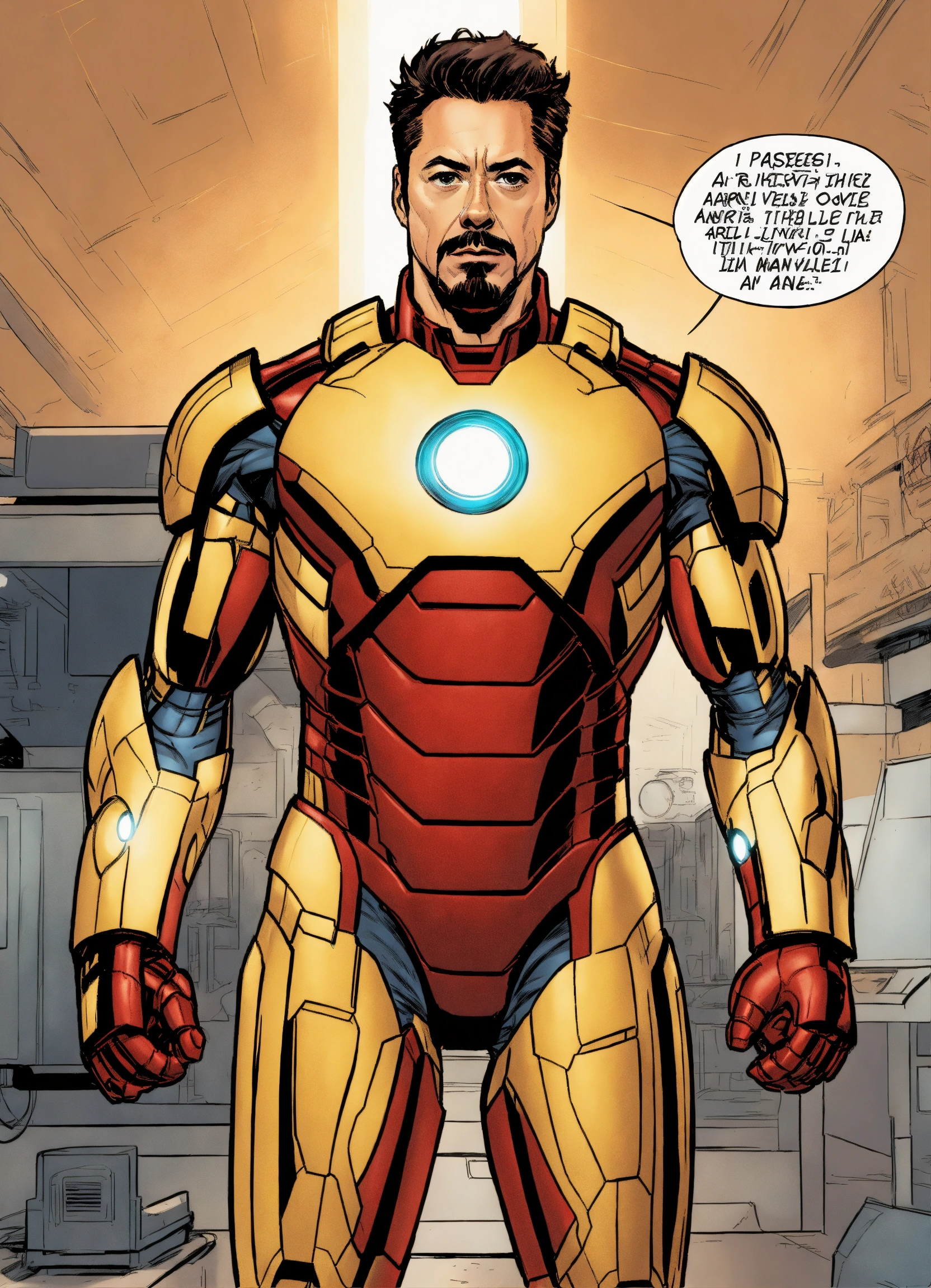 Lexica - A drawn comic book page, Marvel style Tony Stark in an Iron ...
