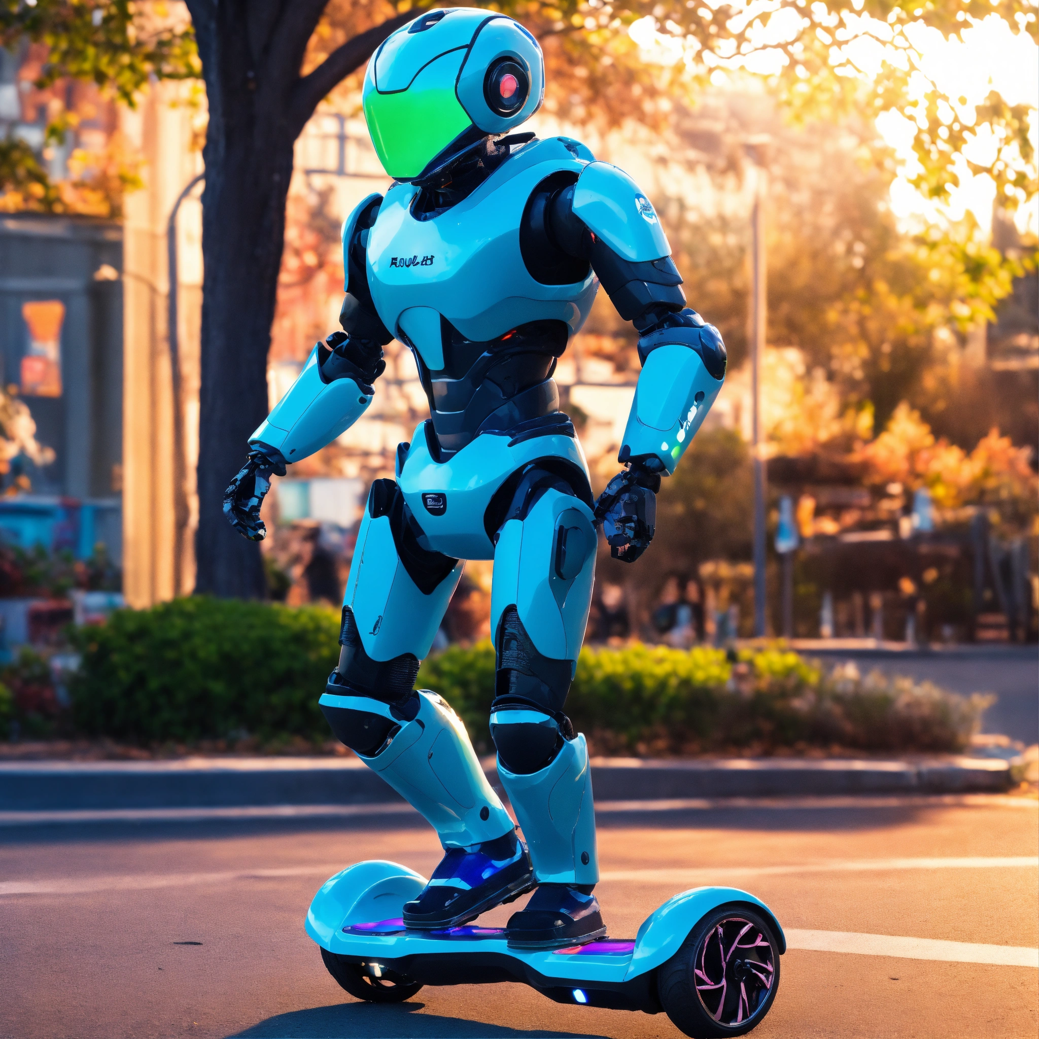 Lexica - A passionate male robot riding on Hoverboard, "Realistic Man ...