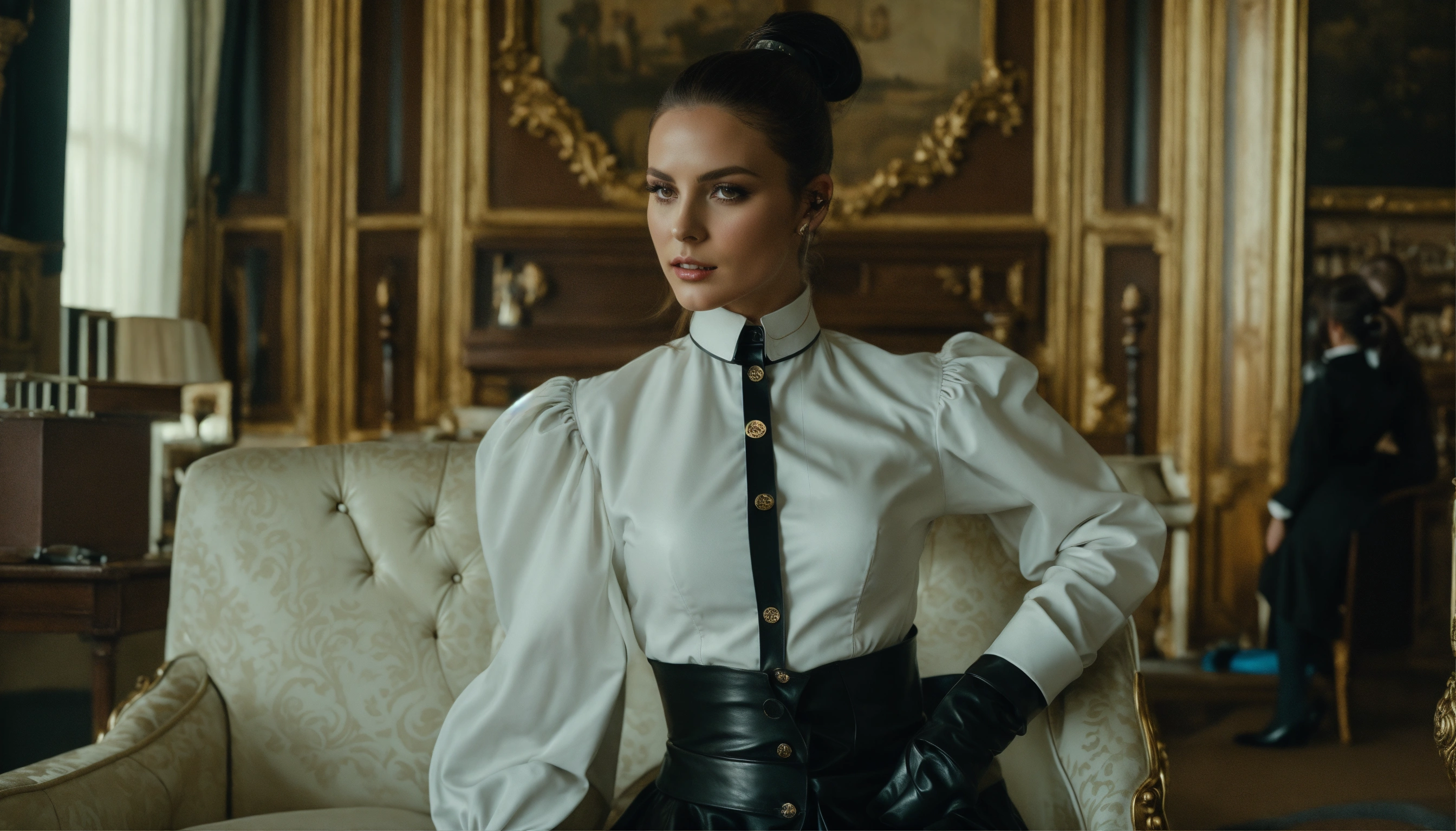 Lexica - Stunning european mistress woman fashion model sitting ...
