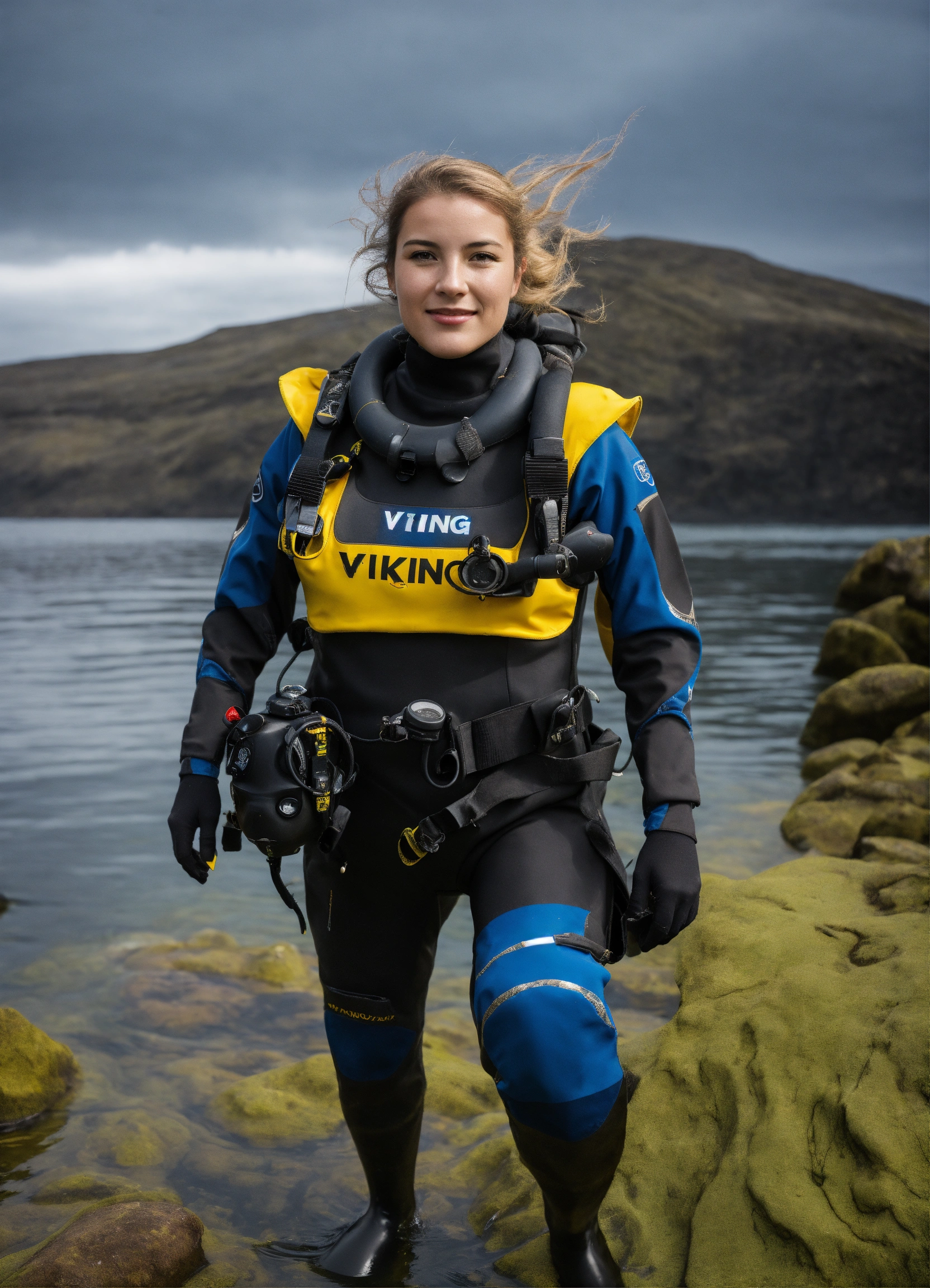 Lexica - Female diver in viking drysuit