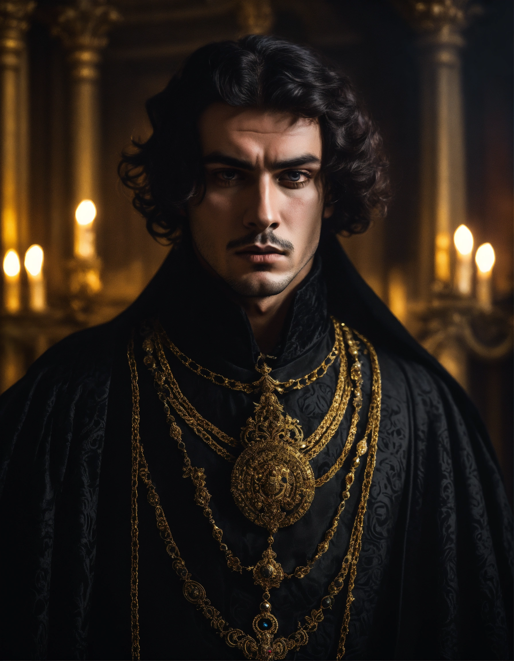 Lexica - Dark, mysterious and dramatic headshot of a young handsome ...