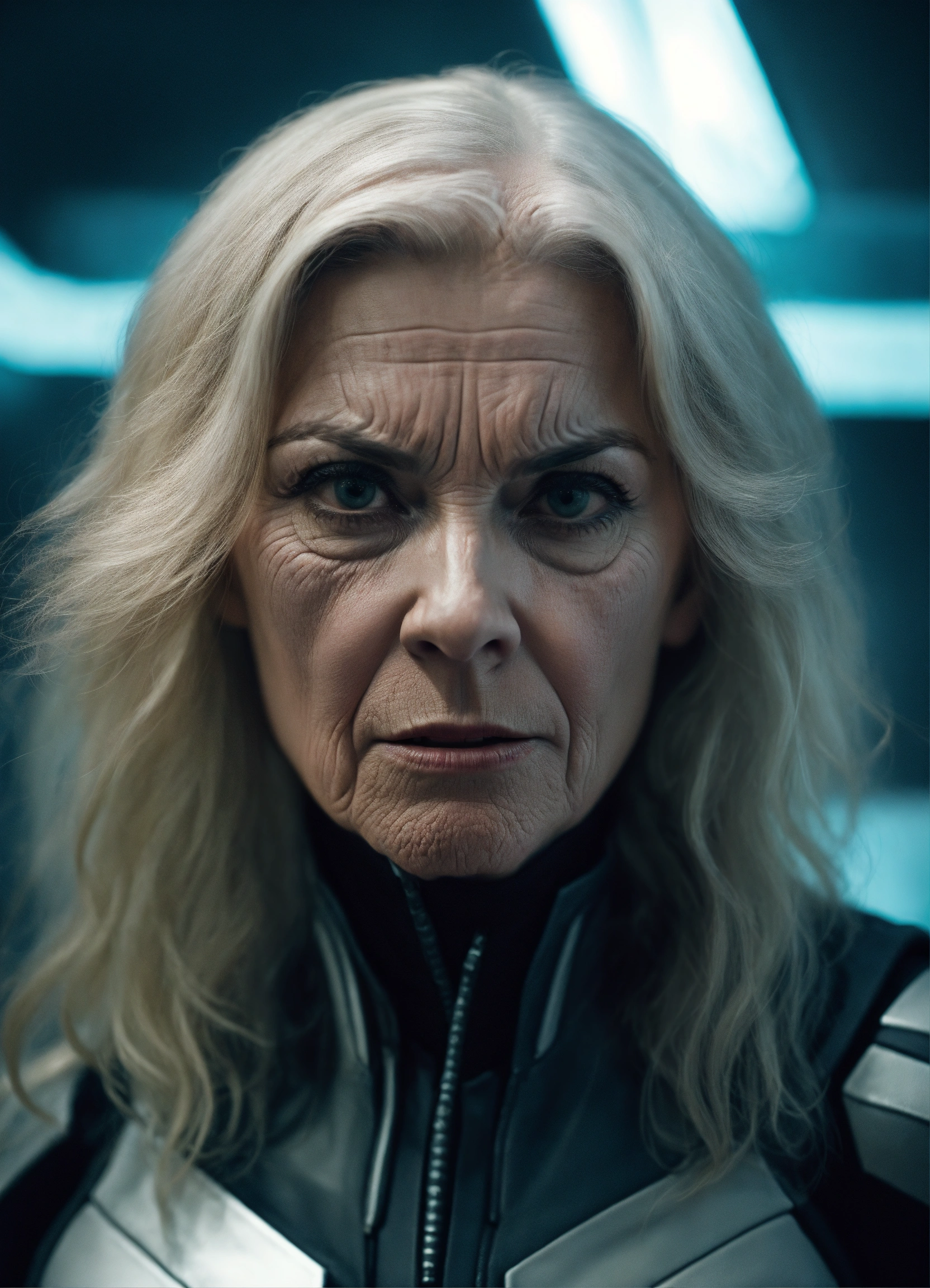 Lexica - A realistic photograph of a white scary 50-year-old woman ...