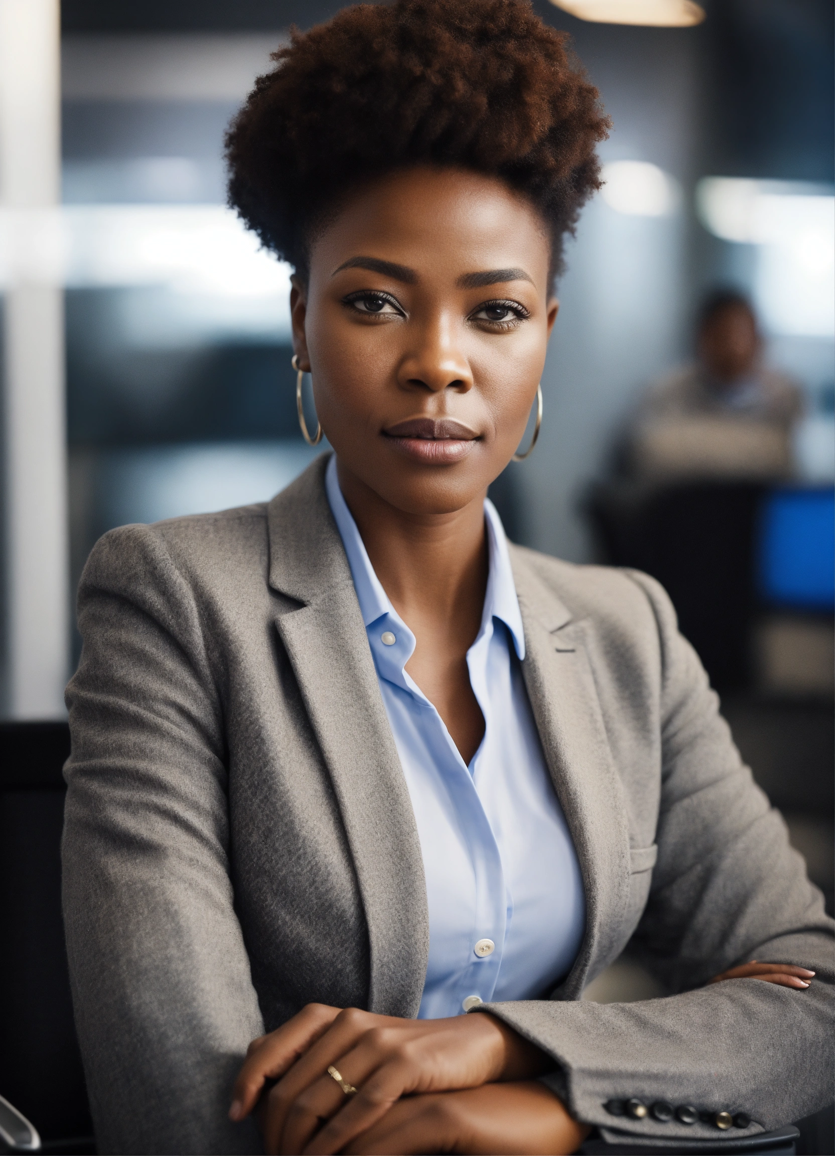Lexica - Confident extreme close-up portrait of a female African ...