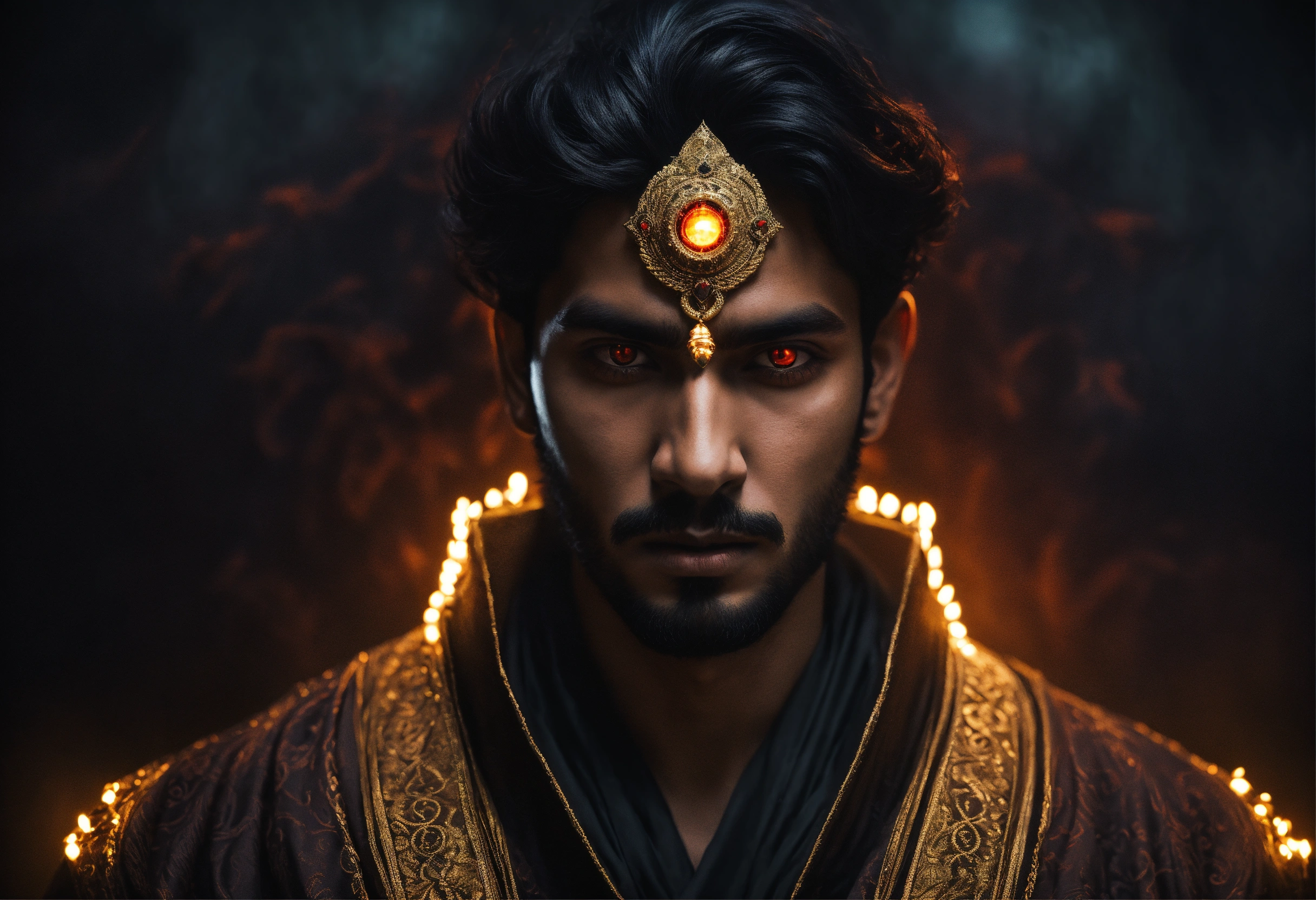 Lexica - Dark, mysterious and dramatic headshot of a young handsome ...