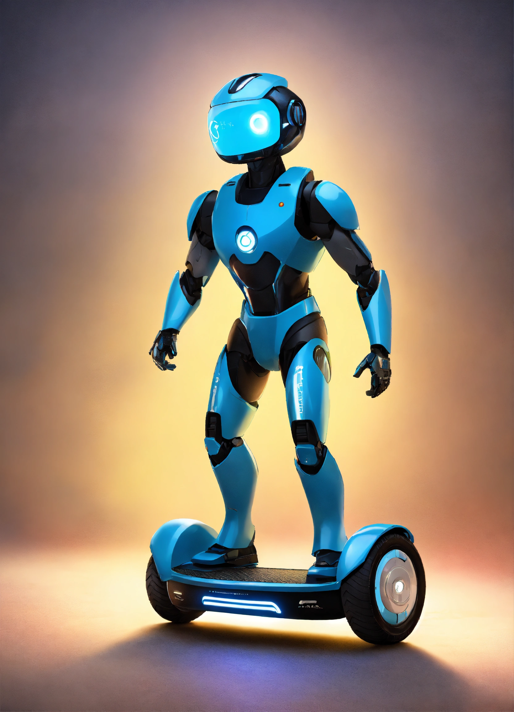 Lexica - A passionate male robot on hoverboard, "Realistic Man Face ...