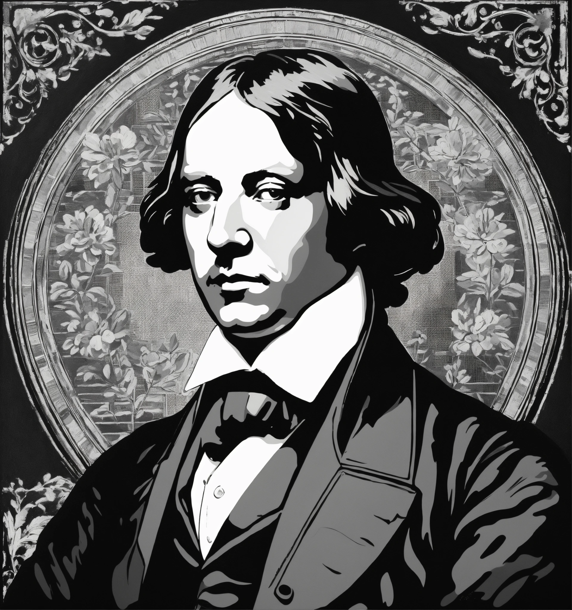 Lexica - Classic depicted in paintings Robert Schumann in vector black ...