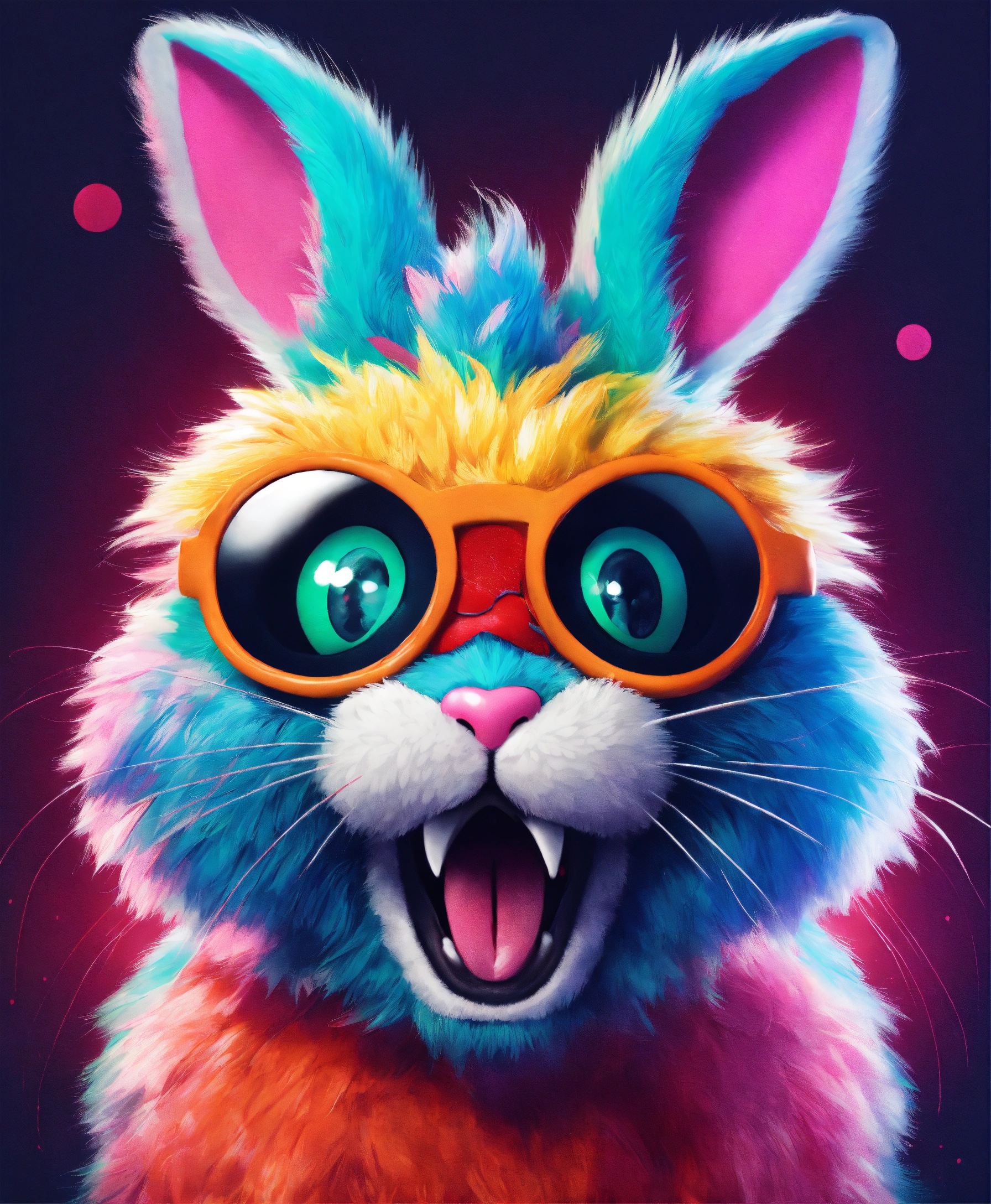 Lexica - A crazy bad cute bunny face with buck teeth and an eyepatch ...