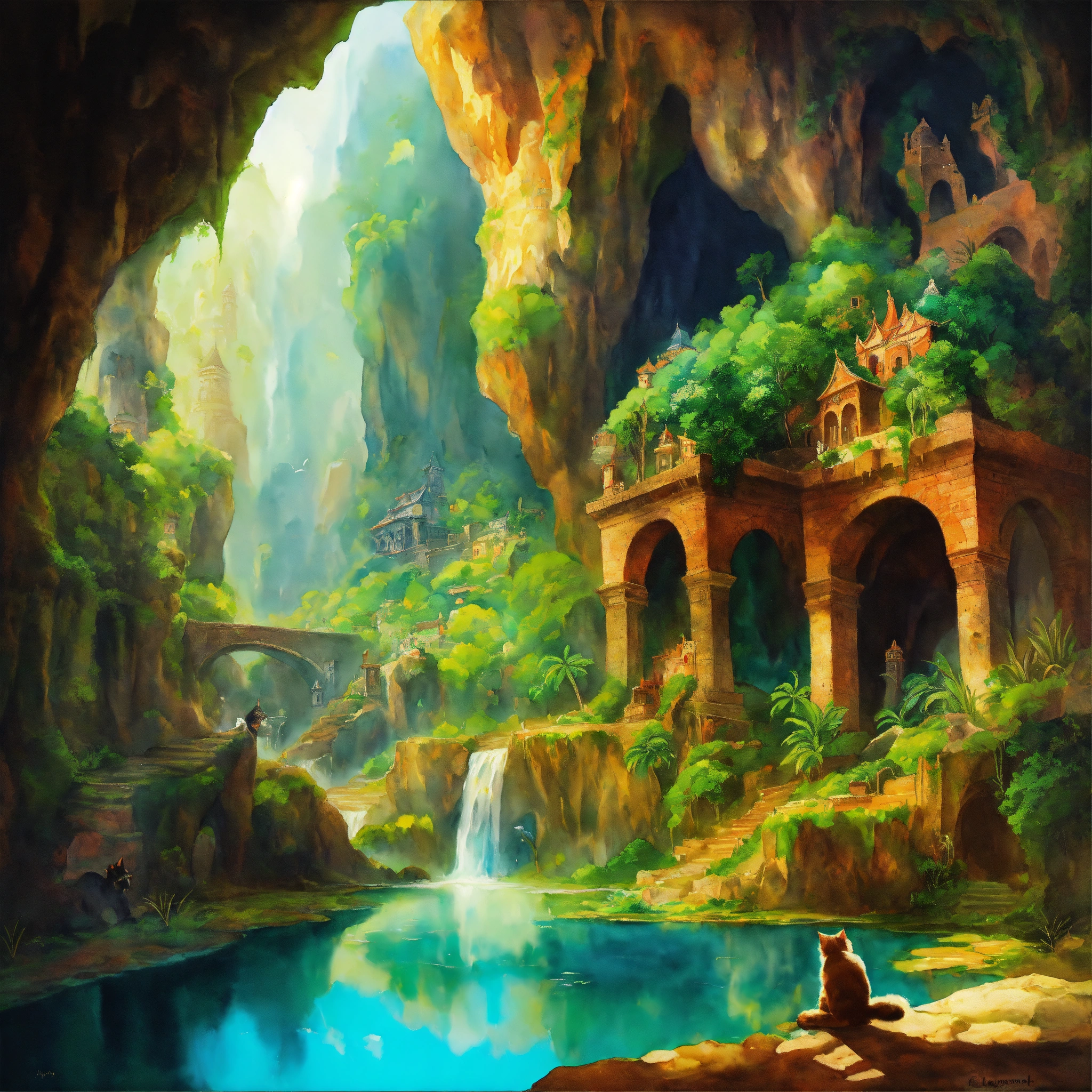 Lexica - Watercolor painting, watercolor on canvas, renaissance ...