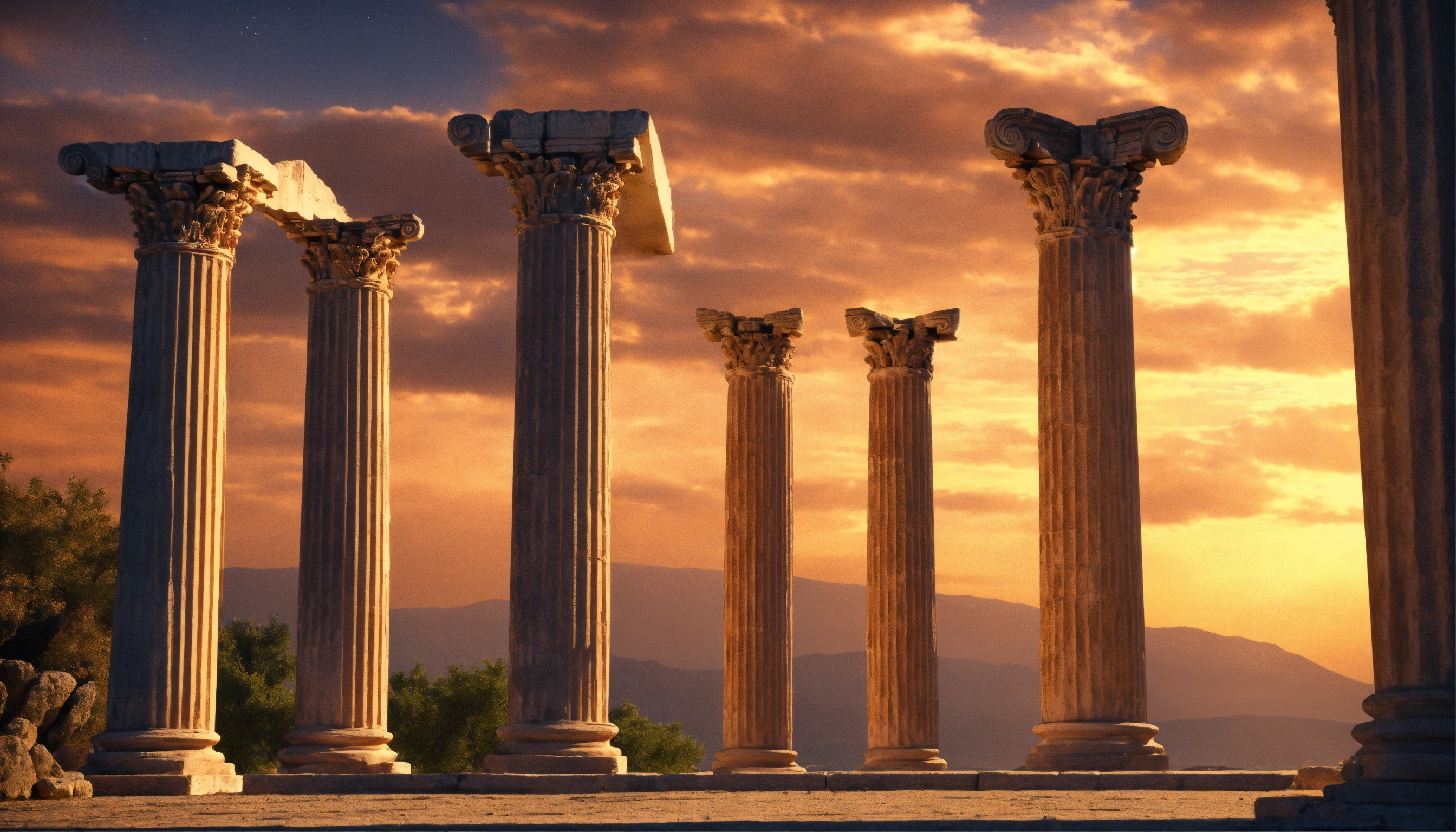 Lexica - Magical, stunning columns, ancient Greece, realistic, 169, 8k