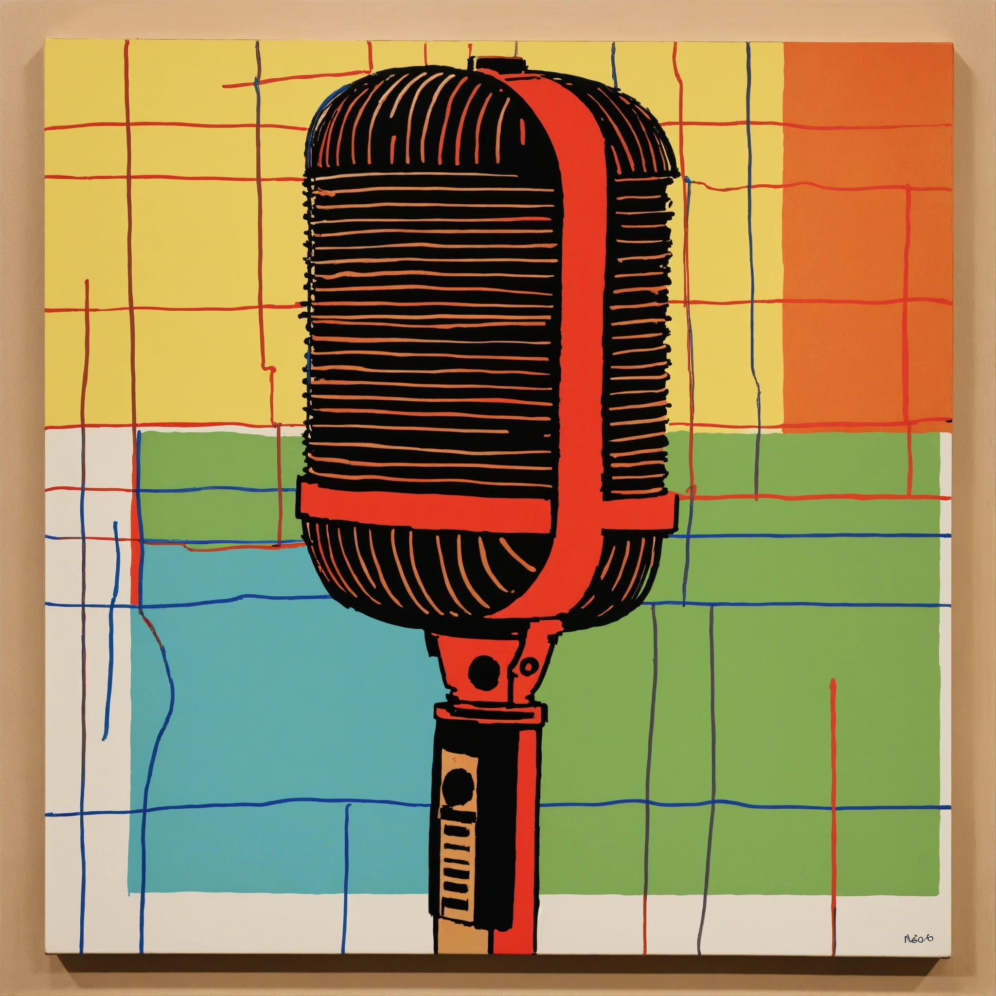 Lexica - Minimalistic painting of a microphone using lines and ...