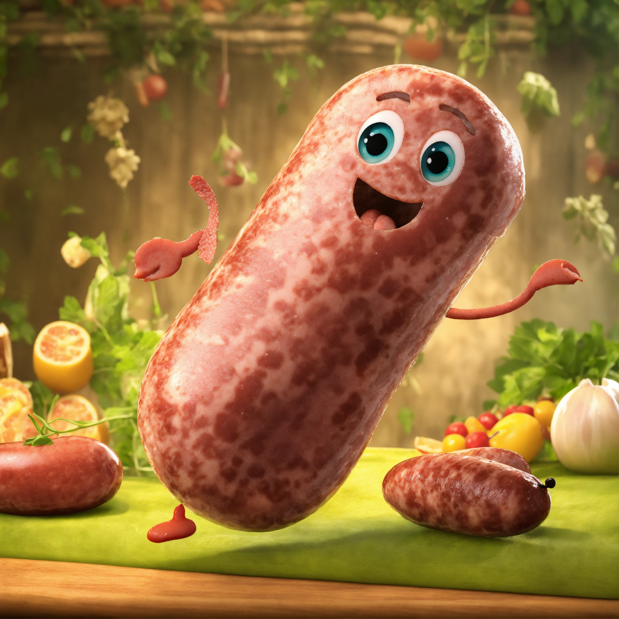Lexica - Photorealistic sausage in a pyiama, funny, cartoon, 8k, q2