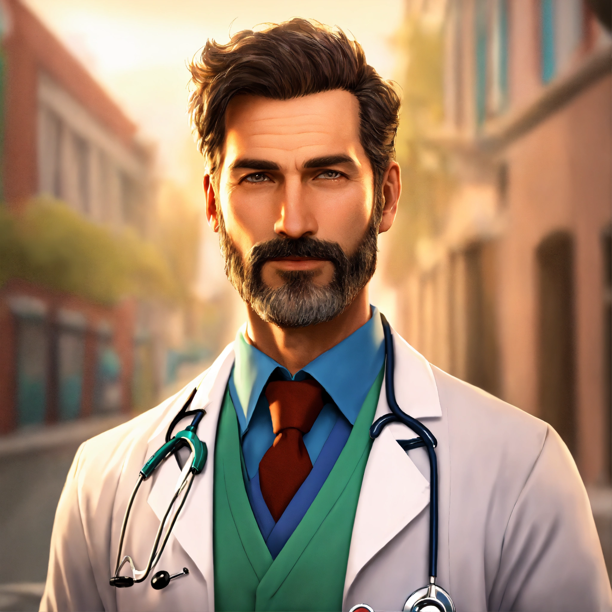 Lexica - Make an animation of a handsome 40 years old doctor without a ...