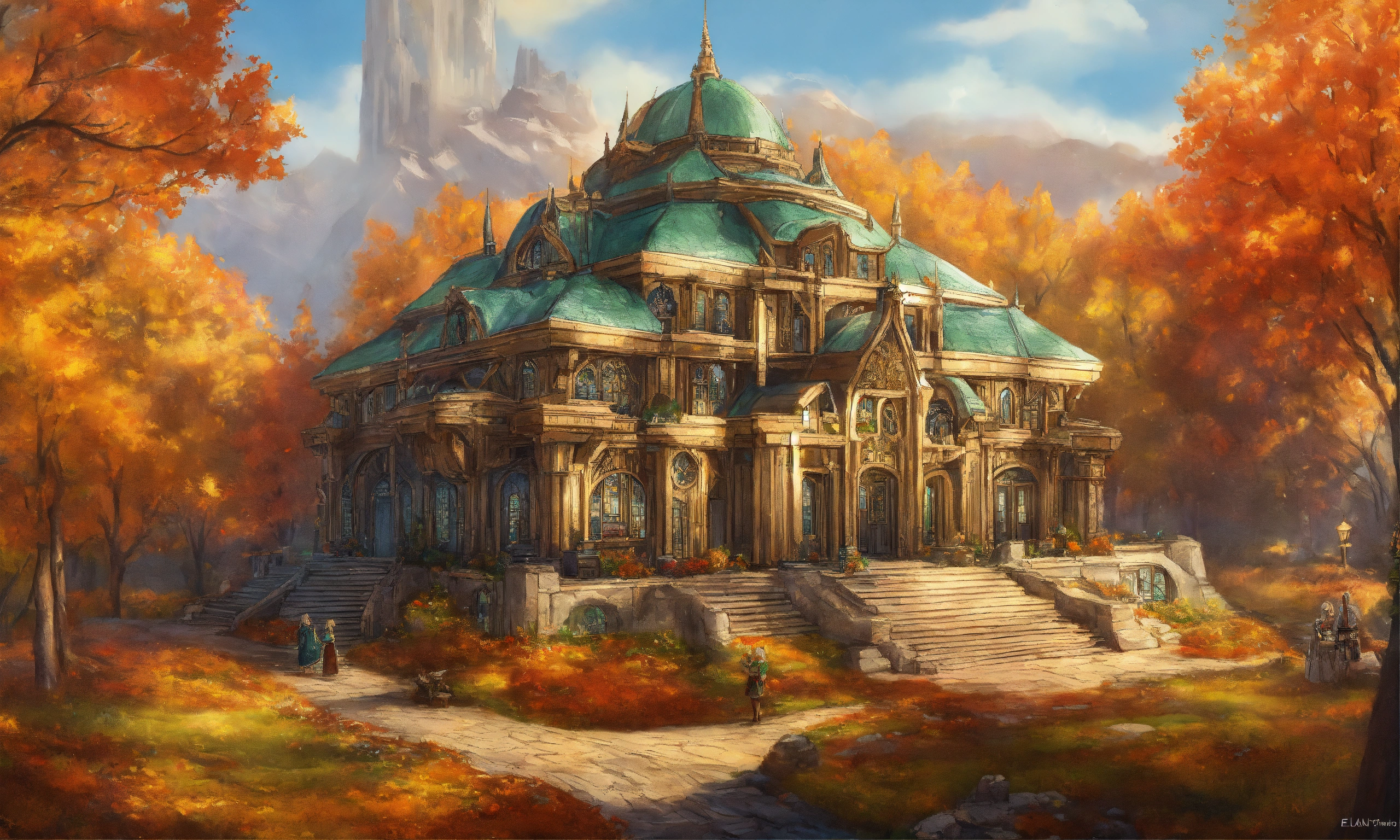 Lexica - Drawing of the full image of an elf sci fi palace in canada in ...