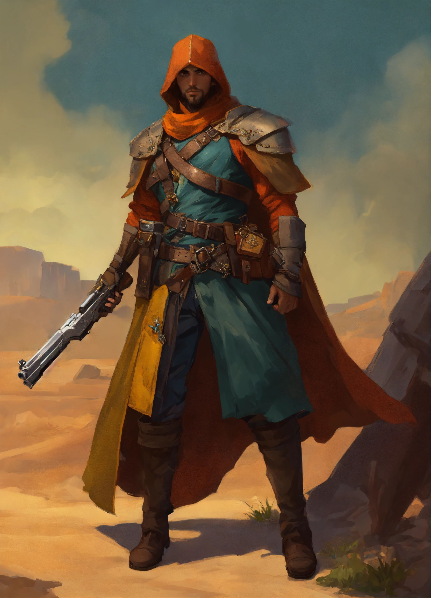 Lexica - Male human bounty hunter, with a dueling pistol in his right ...