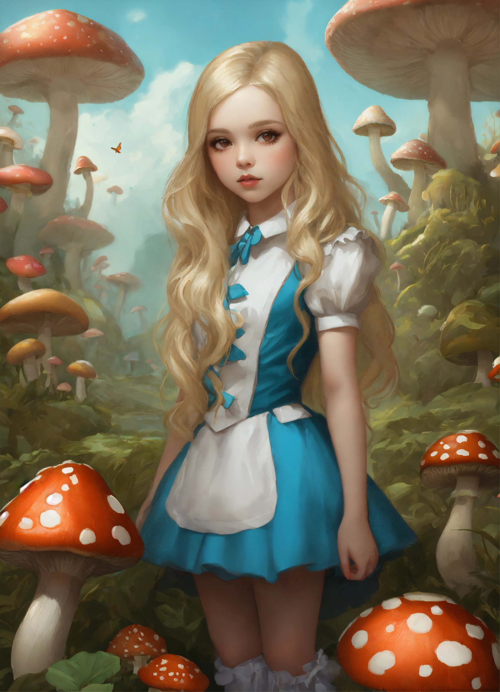 Lexica - Portrait and shot full body of a cute chibi alice in ...