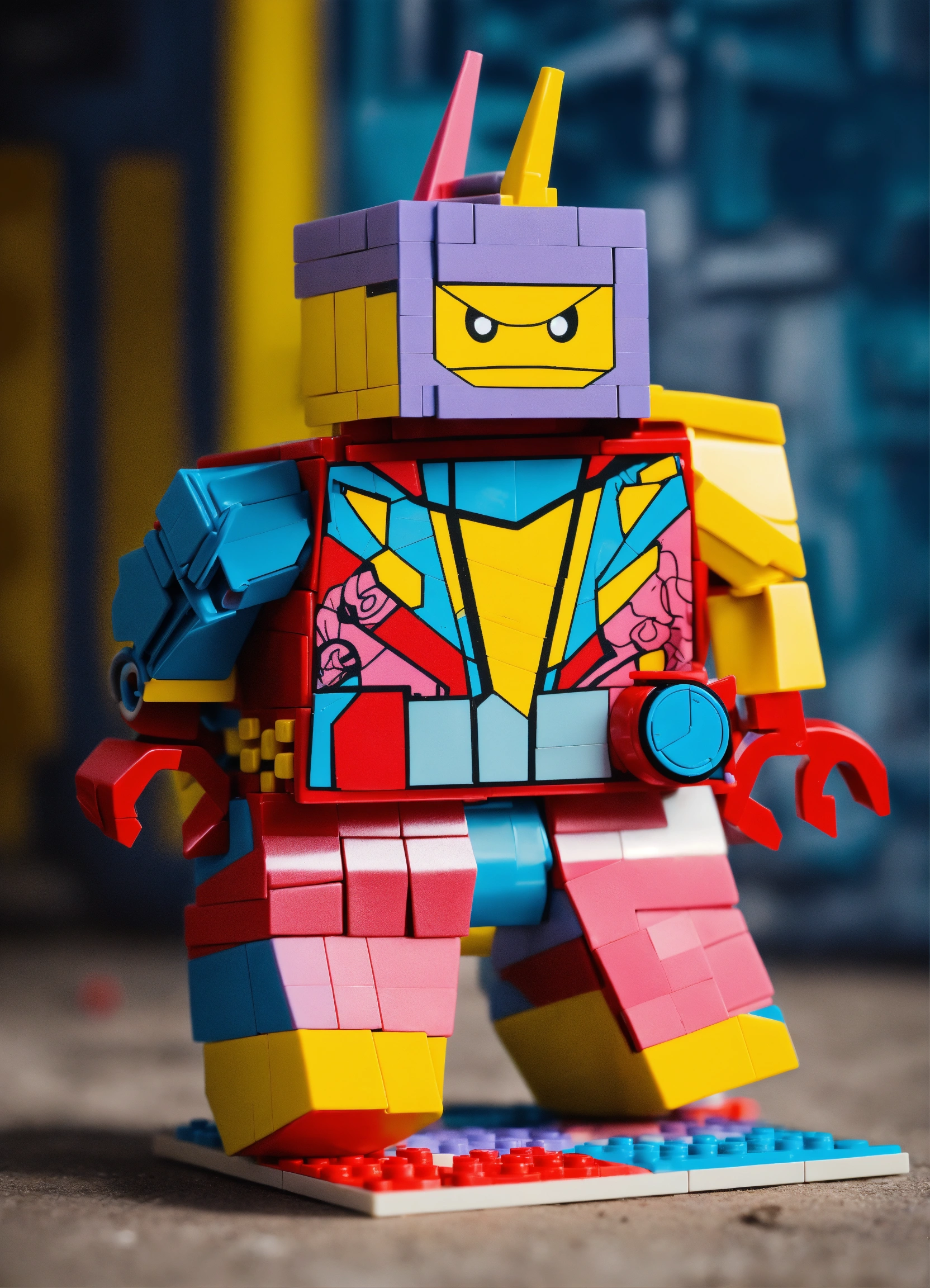 Lexica - Full body street art retro gaming character in origami lego ...